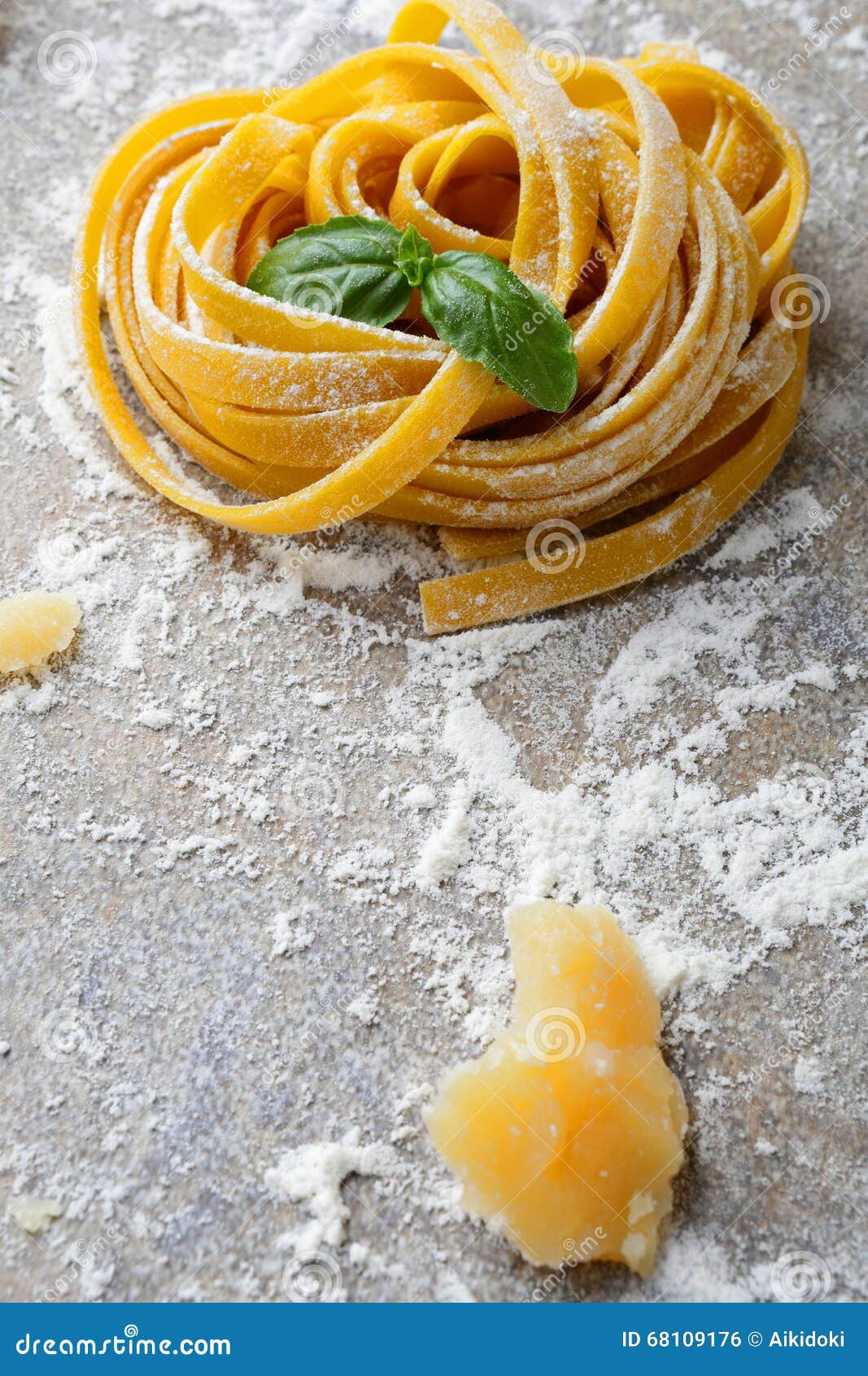 Tagliatelle Italian Pasta Nest Closeup Stock Photo - Image of uncooked ...