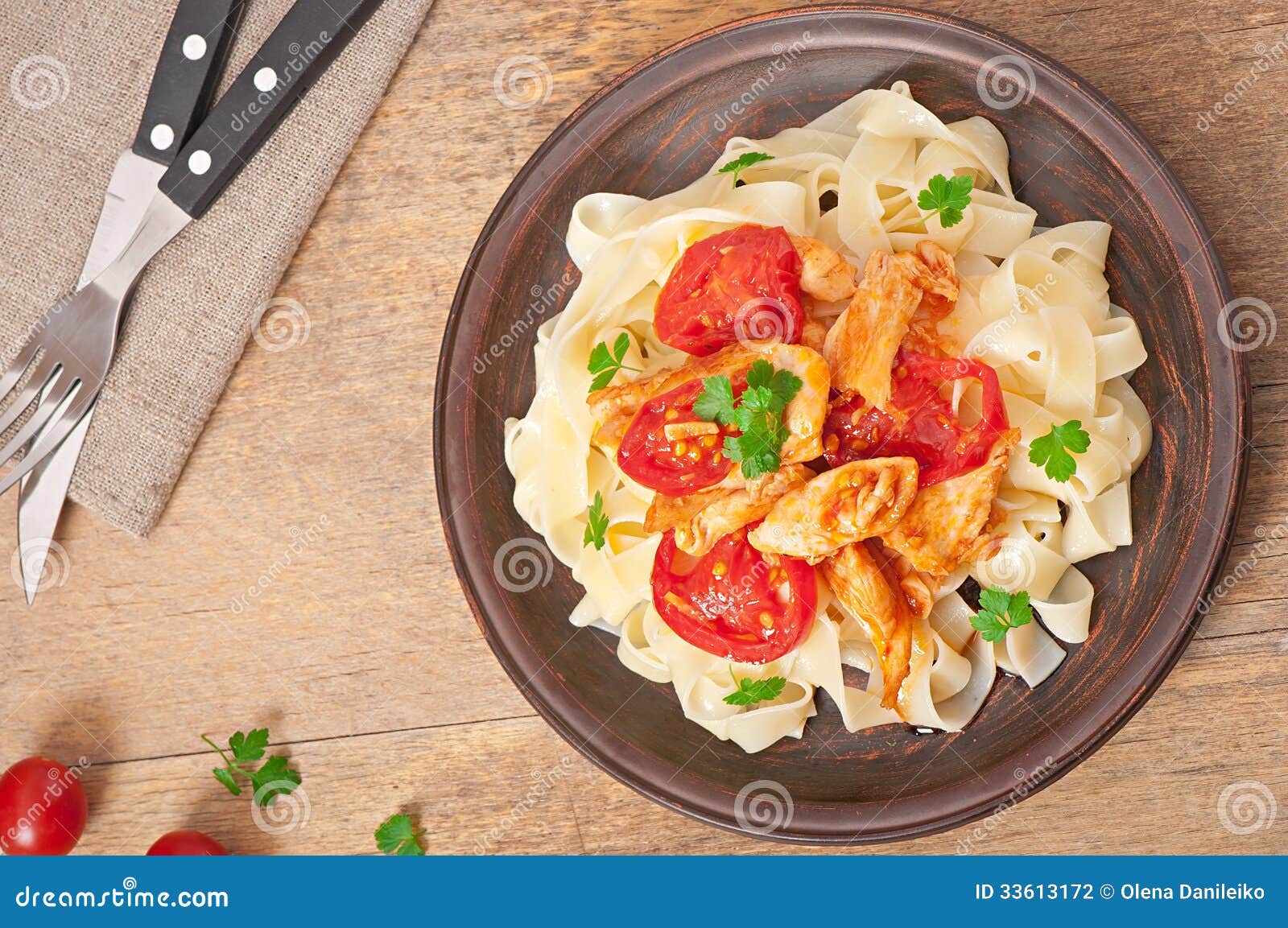 Tagliatelle pasta stock photo. Image of plate, portion - 33613172