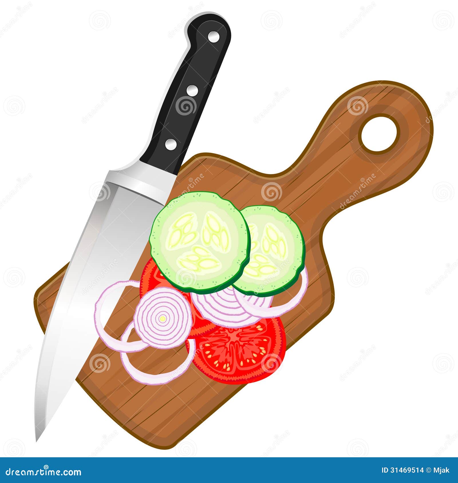 Tagliere e verdure illustrazione vettoriale. Illustrazione di vegano ...