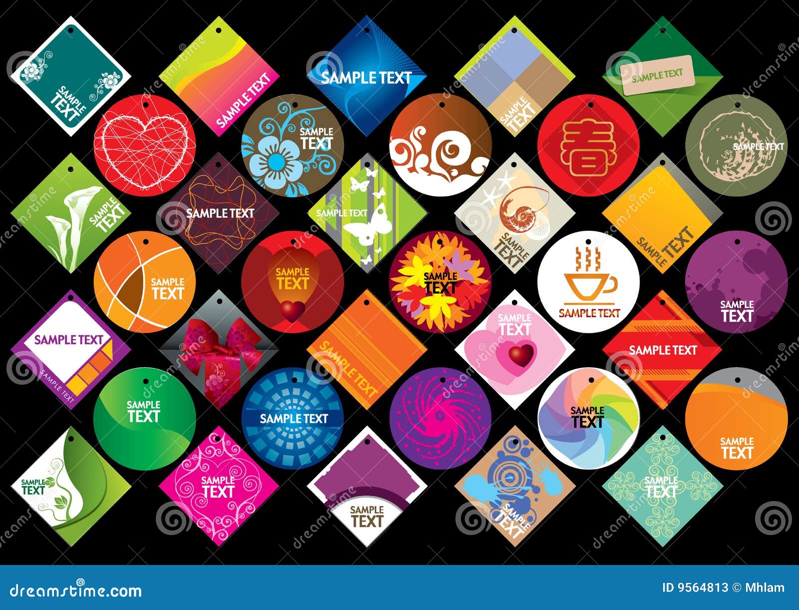 Tags Collection stock vector. Illustration of color, copy - 9564813