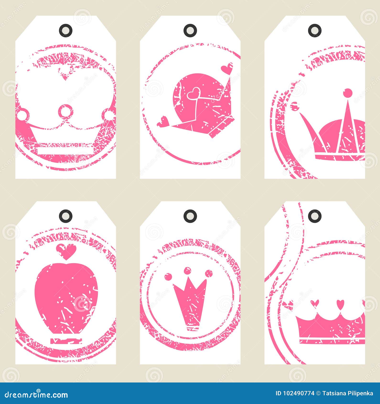 Tags with crowns stock vector. Illustration of print - 102490774