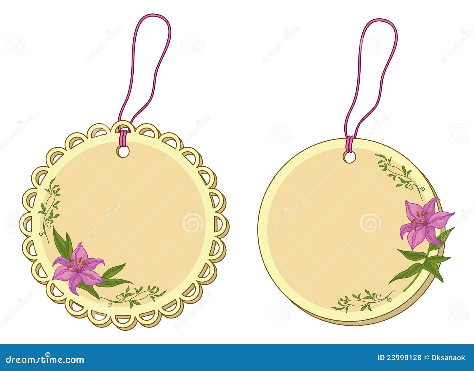 Tags with floral pattern stock vector. Illustration of lilac - 23990128