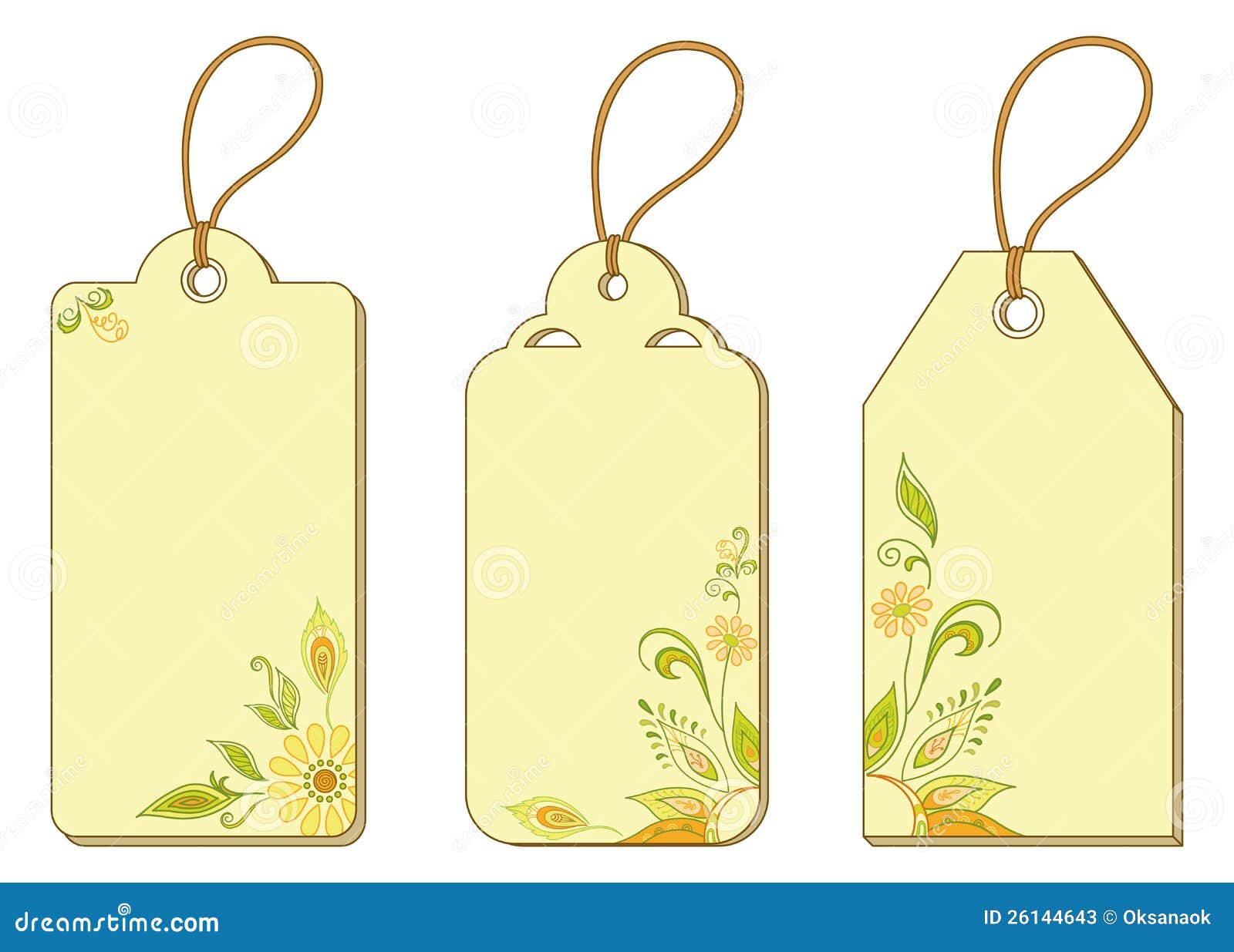 Tags with floral pattern stock vector. Illustration of empty - 26144643