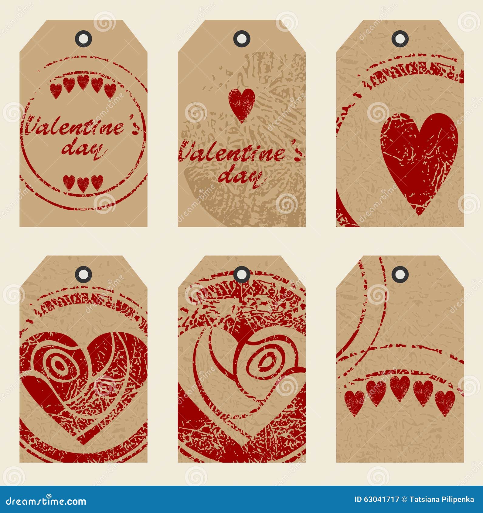Tags with hearts stock vector. Illustration of love, holiday - 63041717
