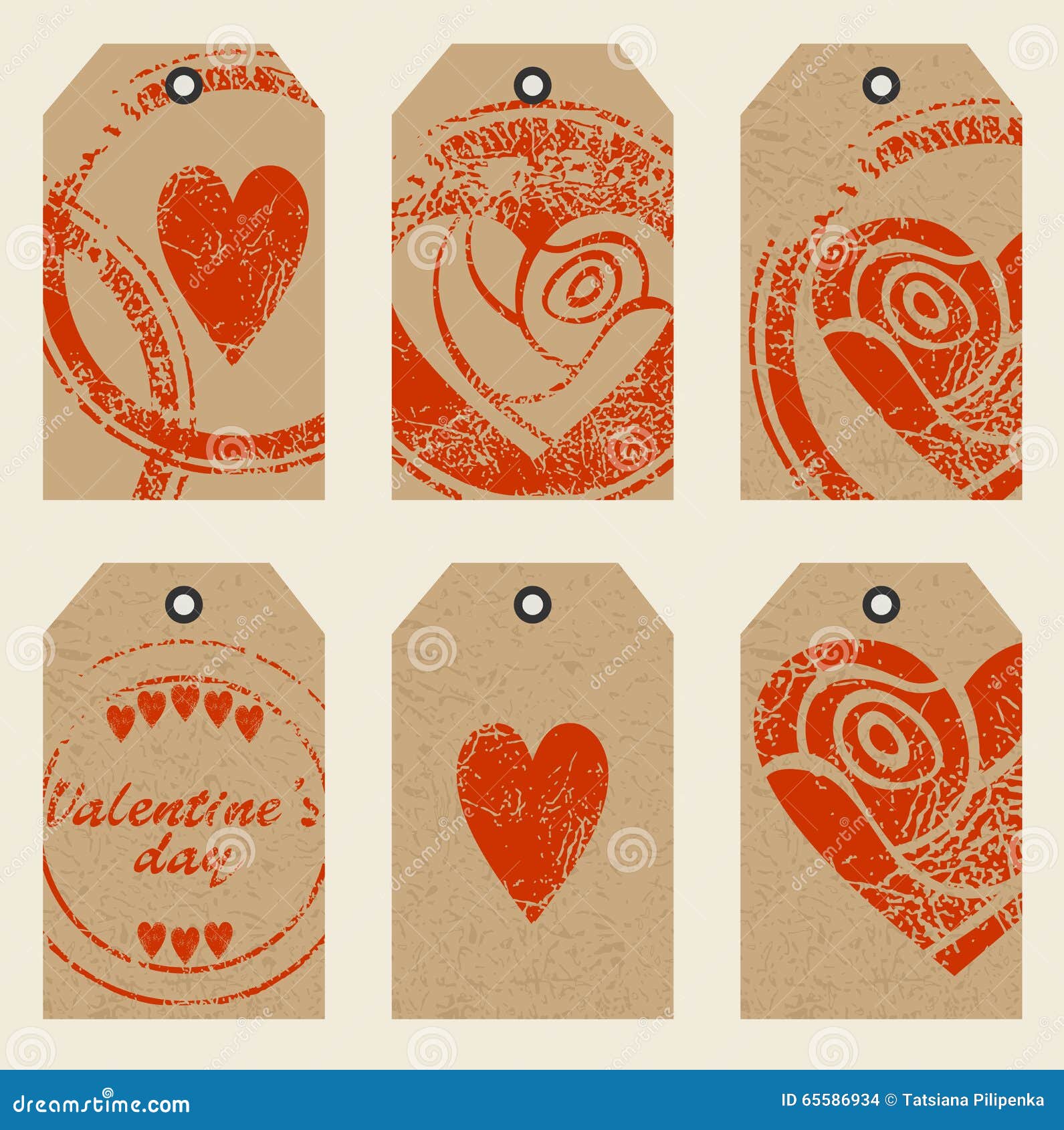 Tags with hearts stock vector. Illustration of graphic - 65586934