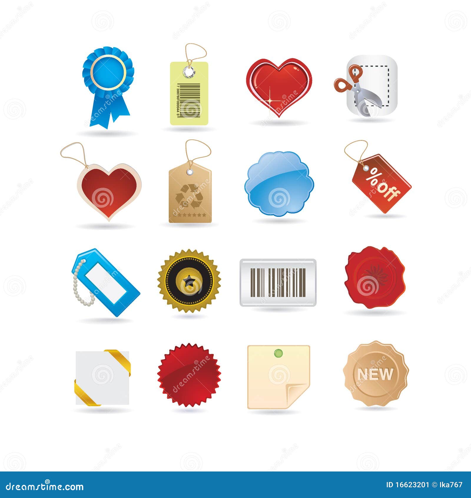 Tags icon set stock vector. Illustration of representative - 16623201
