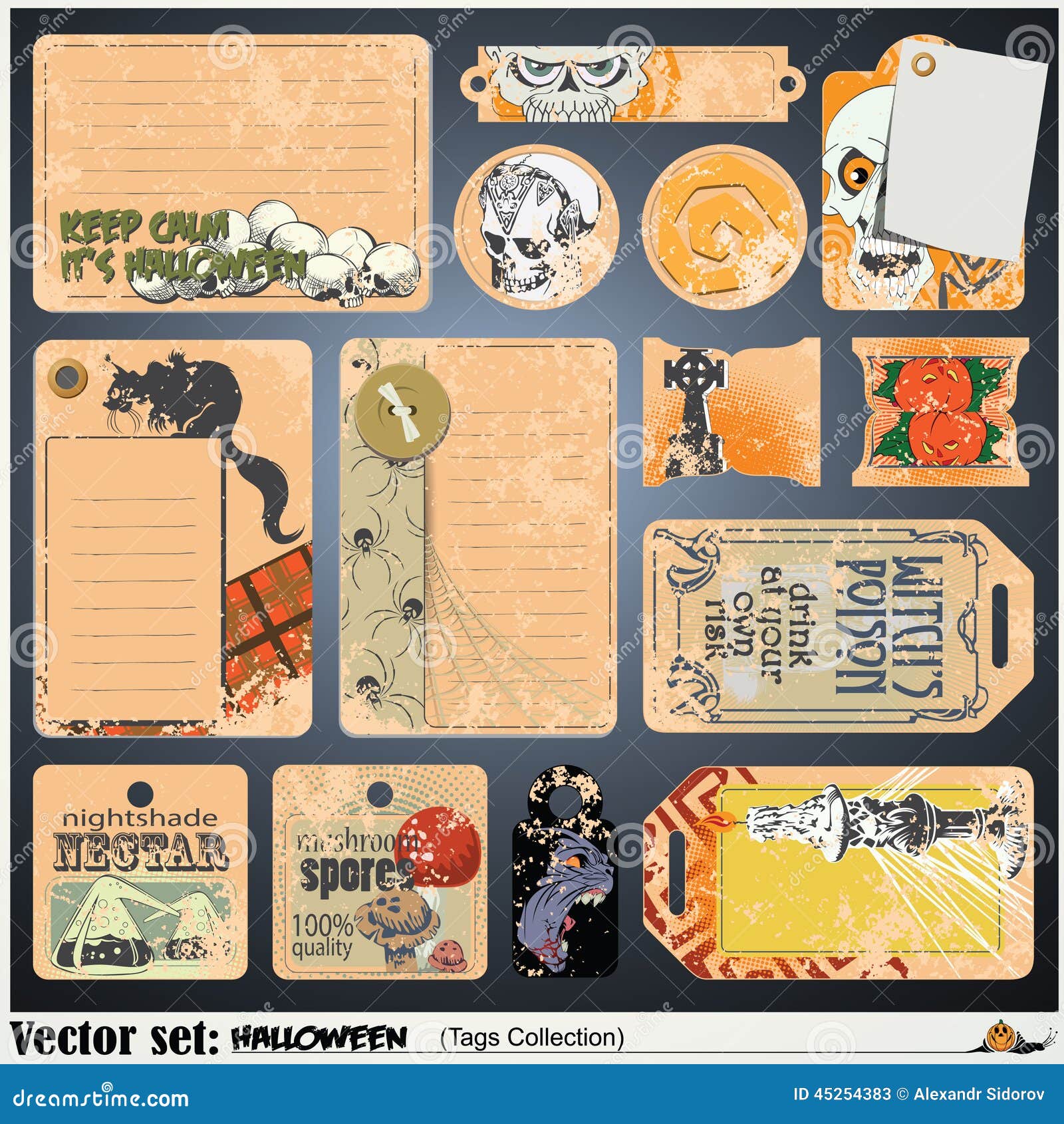 Halloween Label Sticker Tags Theme Stock Illustrations – 19 Halloween ...