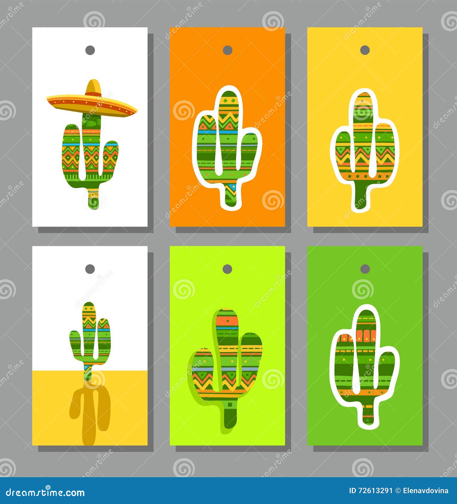 Tags, Labels, Cactus, Colored. Stock Vector - Illustration of line ...