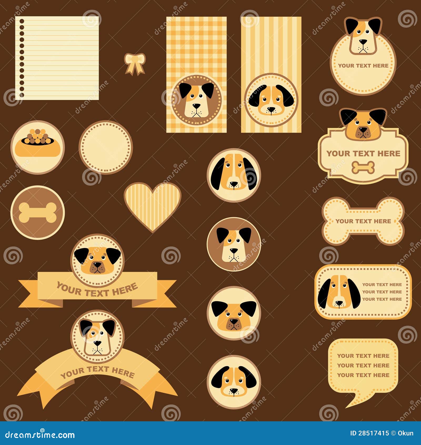Set Of Dog Breeds Labels, Dog Clubs Emblems Cartoon Vector ...