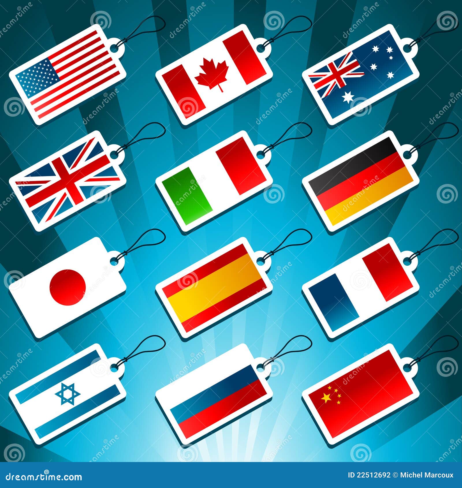 Tags Representing World Flags Stock Vector - Illustration of background ...