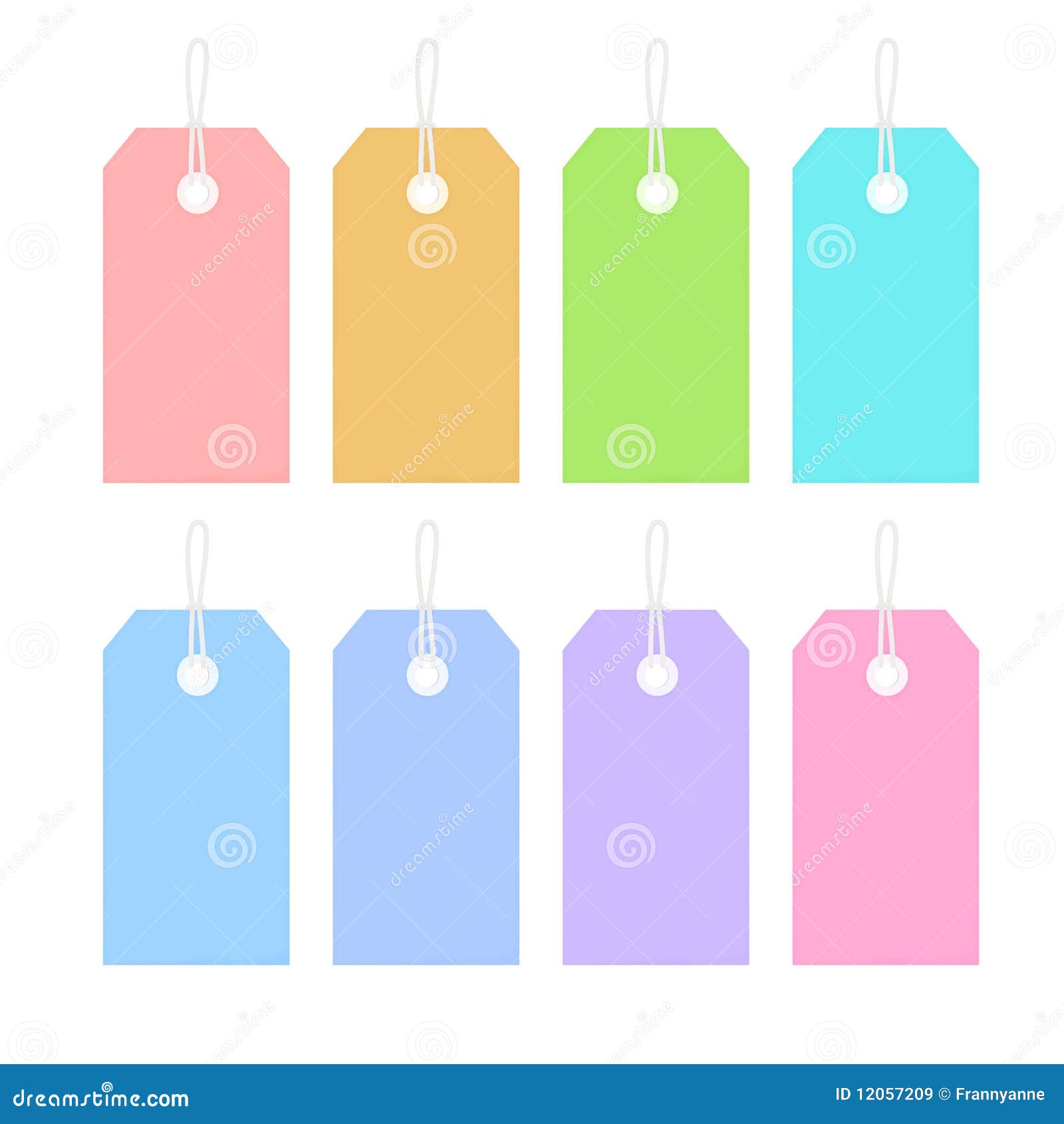 Tags with String Loops - Bright Colours Stock Illustration ...