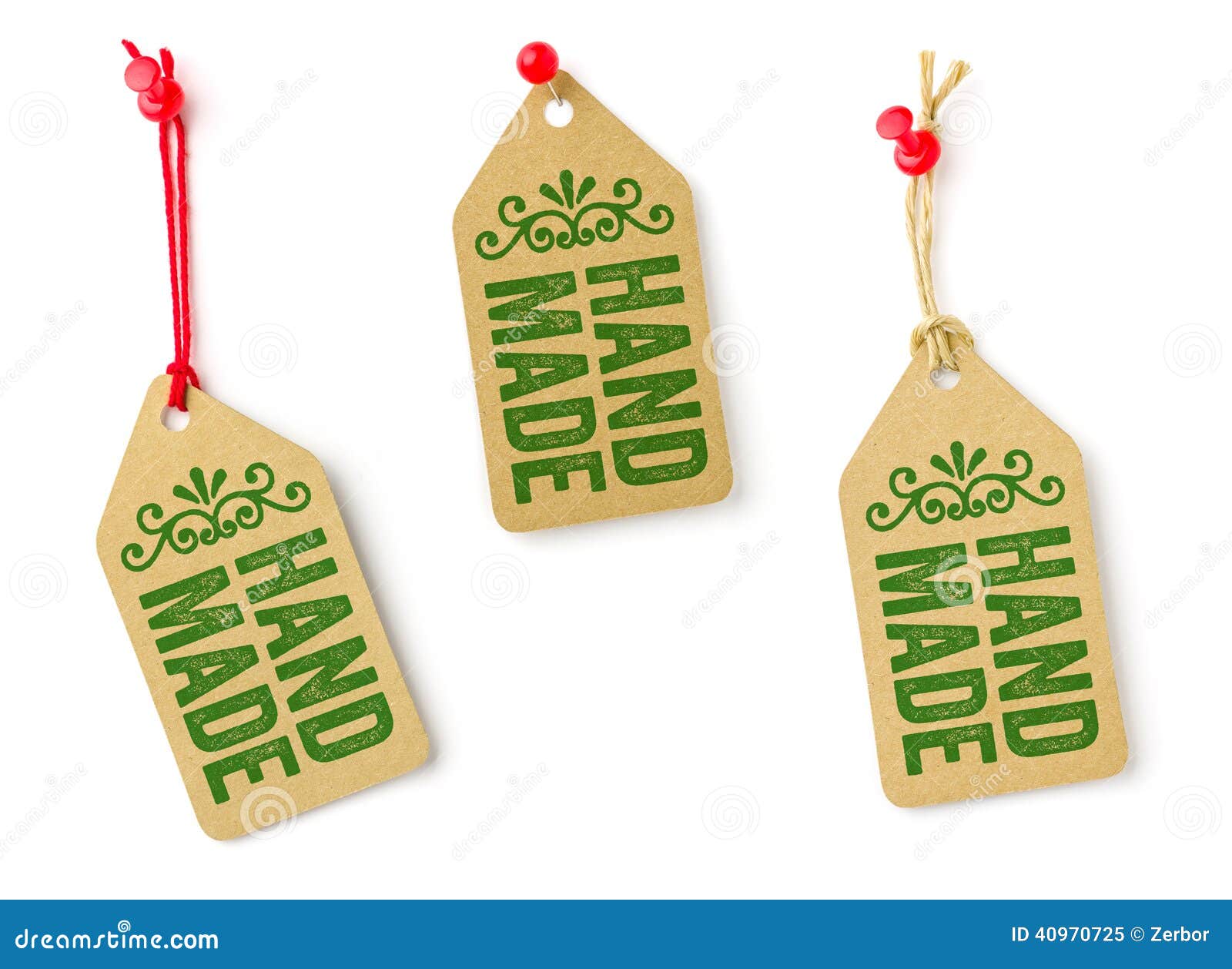 Tags with the Text Handmade Stock Image - Image of note, paper: 40970725