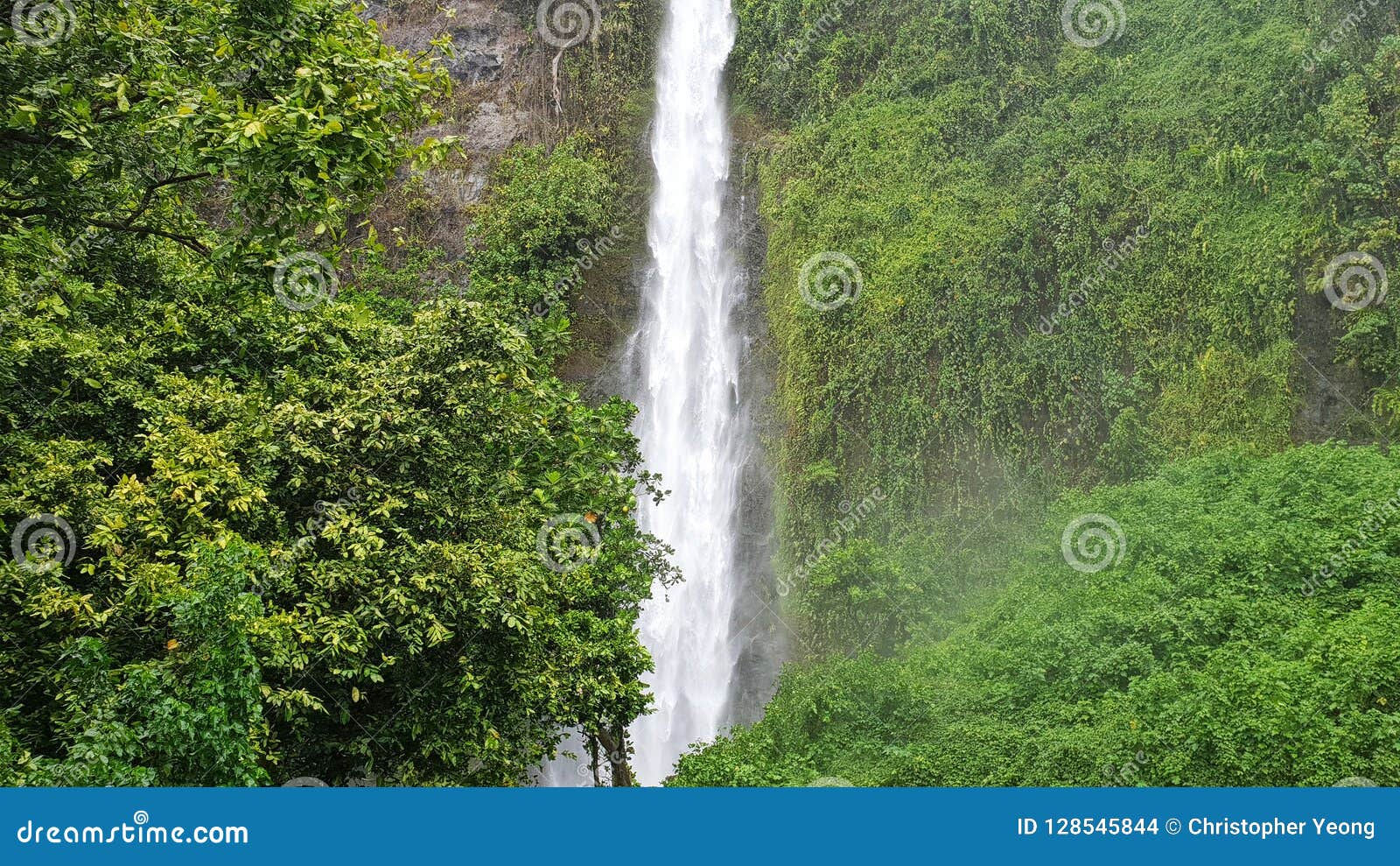 Rain and waterfall stock photo. Image of rainy, beautiful - 128545844