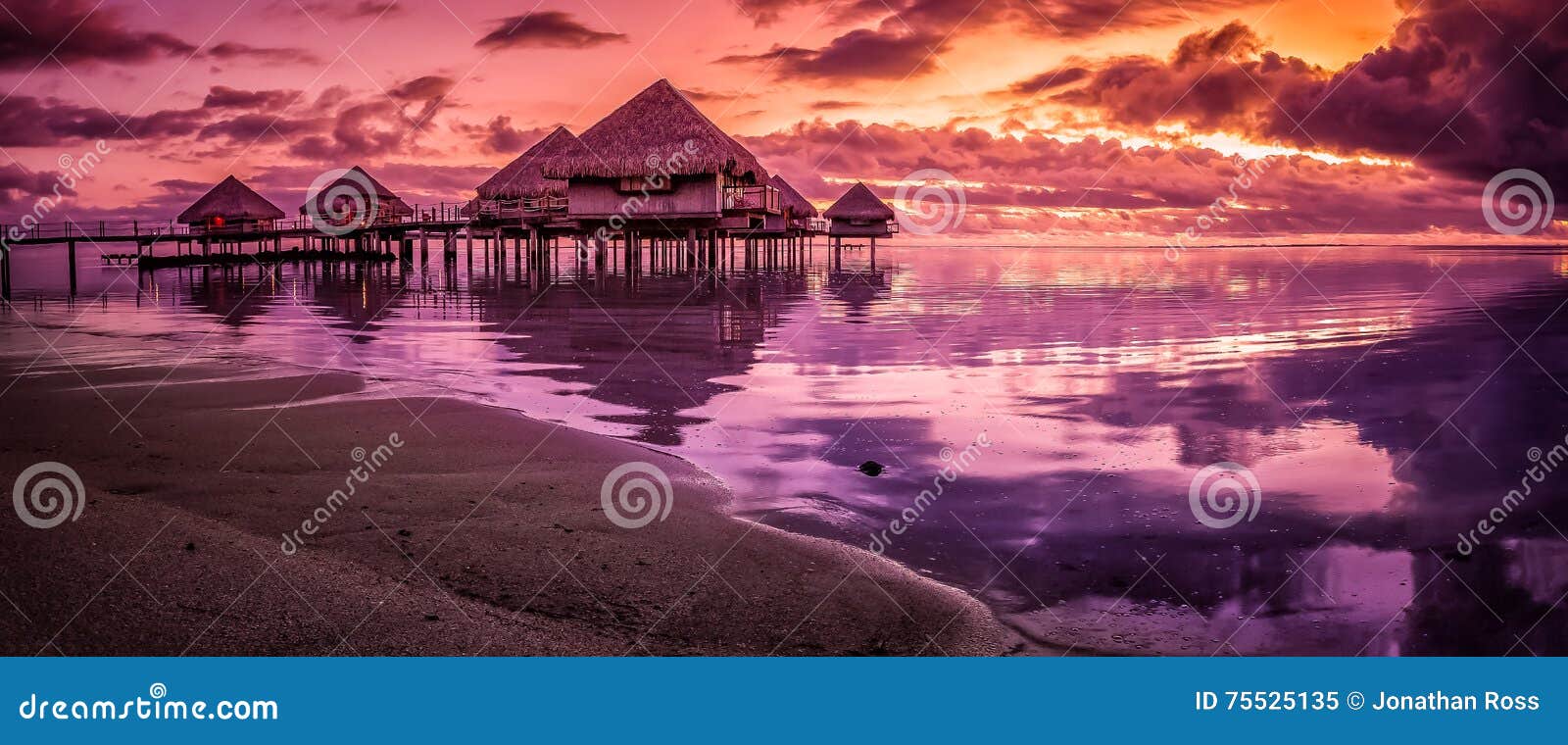 Tahiti sunset stock image. Image of lagoon, outdoor, print - 75525135