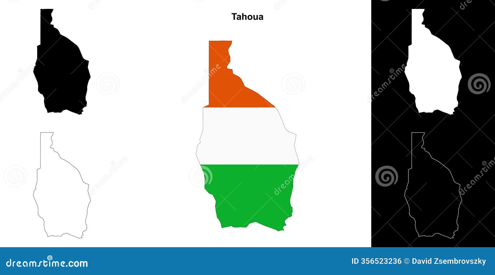Tahoua outline map stock illustration. Illustration of regions - 356523236