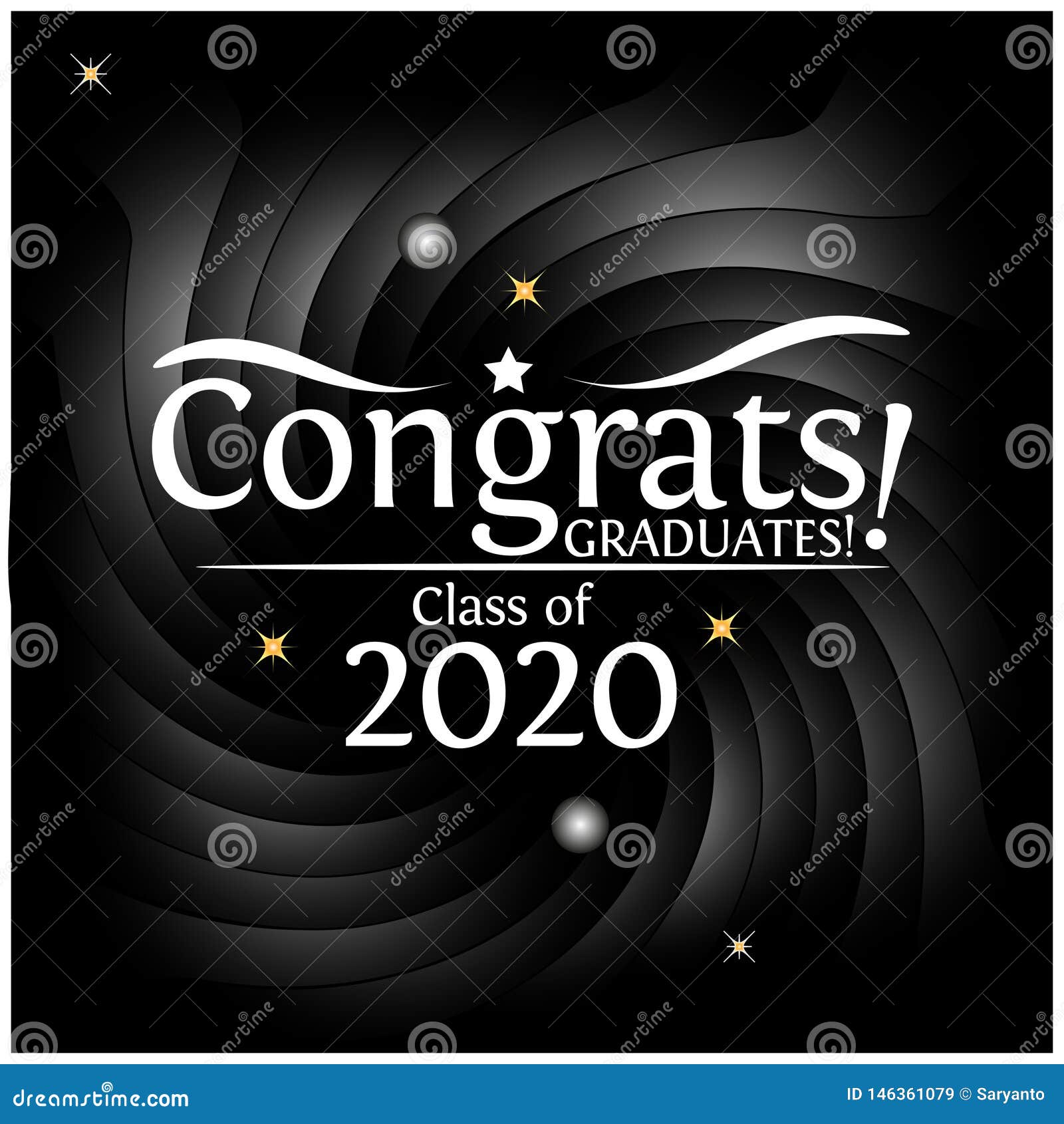 Class Of 2020 With Graduation Cap. Design For Greeting Card, Invitation ...