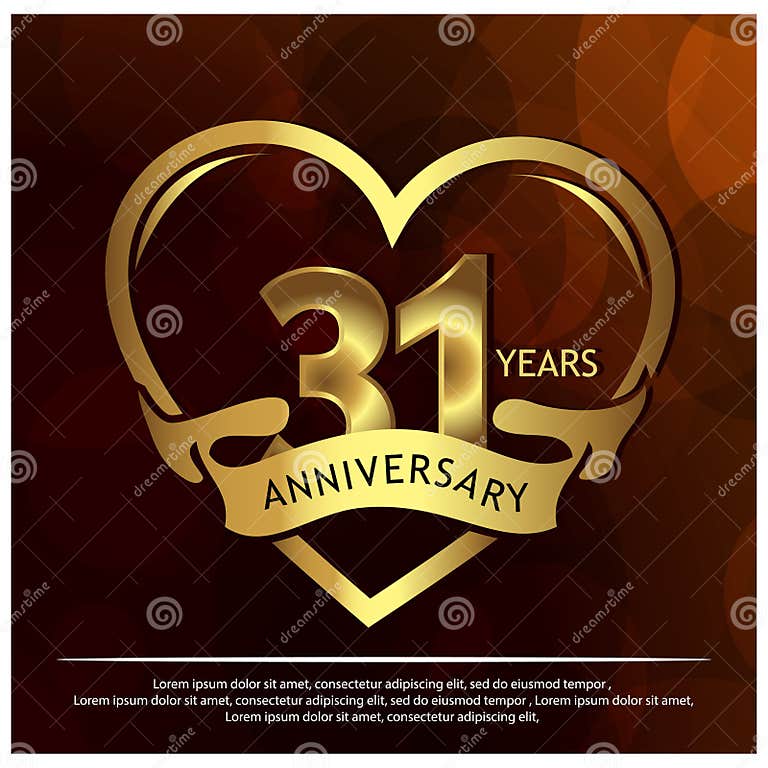 31 Years Anniversary Golden. Anniversary Template Design for Web, Game ...