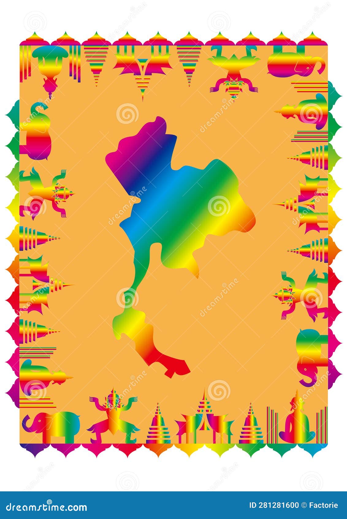 Kingdom Of Thailand Map Cartoon Vector | CartoonDealer.com #91554291