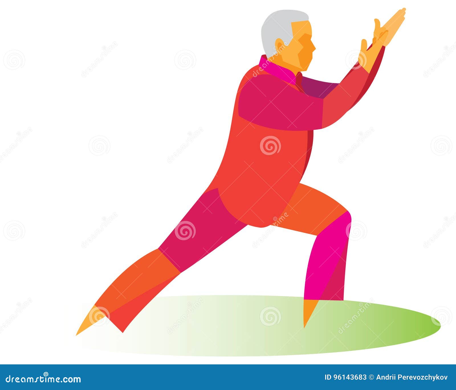 The Tai Chi Instructor Shows His High Skills Stock Vector ...