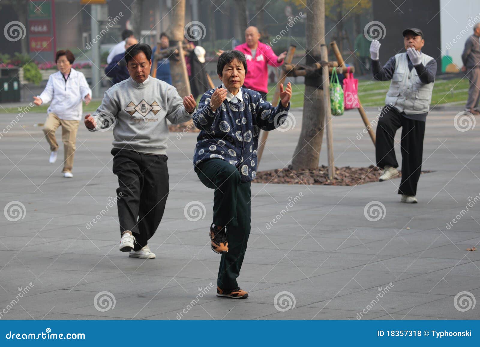 Tai Chi in the Morning, China Editorial Stock Photo - Image of bund ...
