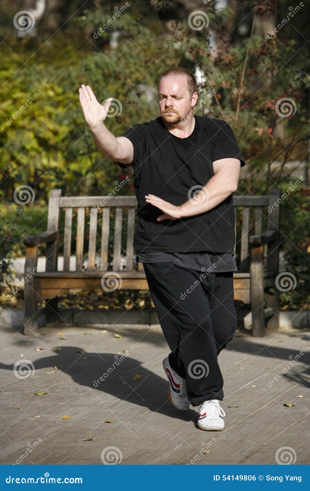 Tai chi - posture ward-off editorial photo. Image of concentration ...