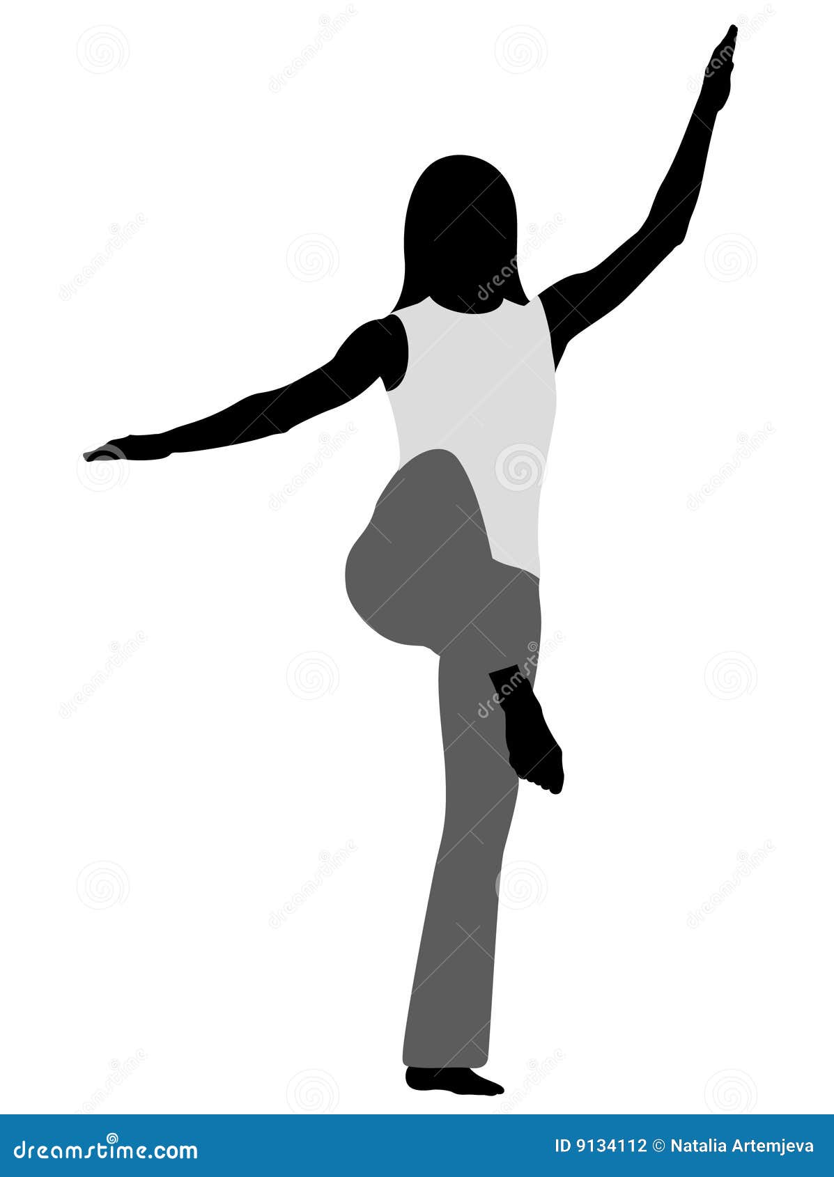 Tai Chi - Stance Of Crane Vector Illustration | CartoonDealer.com #9134112