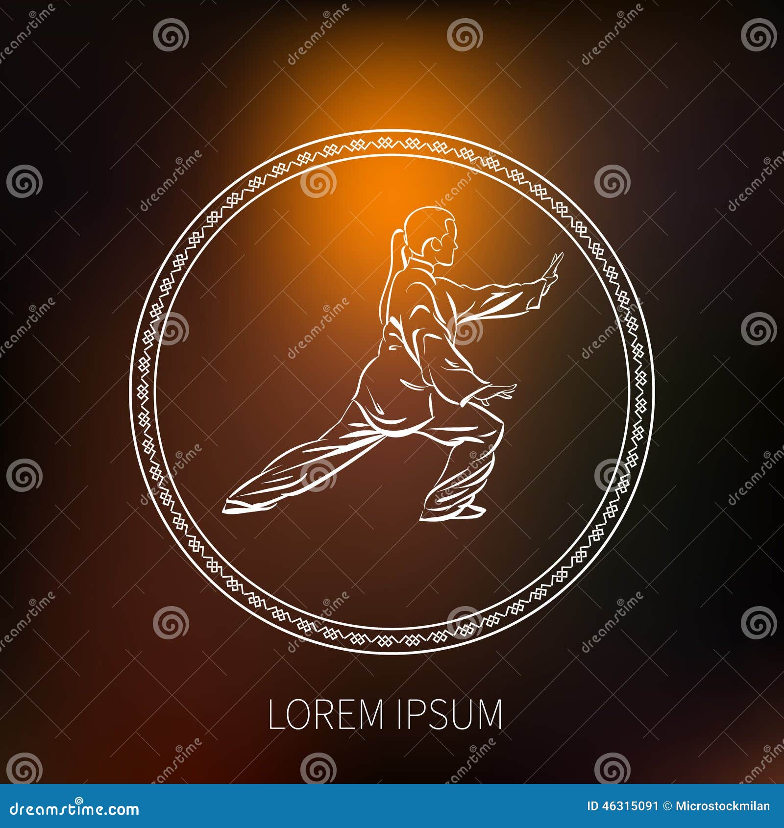 Tai Chi stock vector. Illustration of pose, master, energy - 46315091