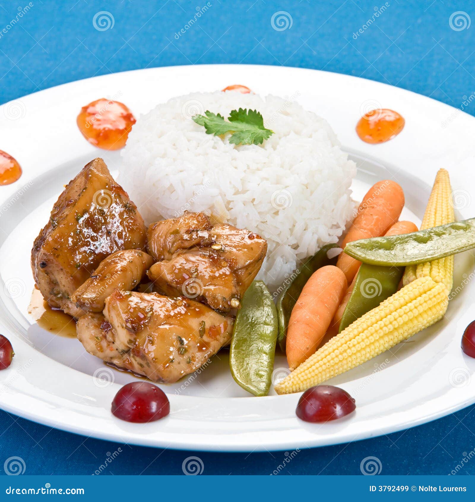 Tai sticky chicken stock image. Image of calorie, meal - 3792499