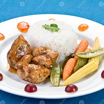 Tai sticky chicken stock image. Image of calorie, meal - 3792499
