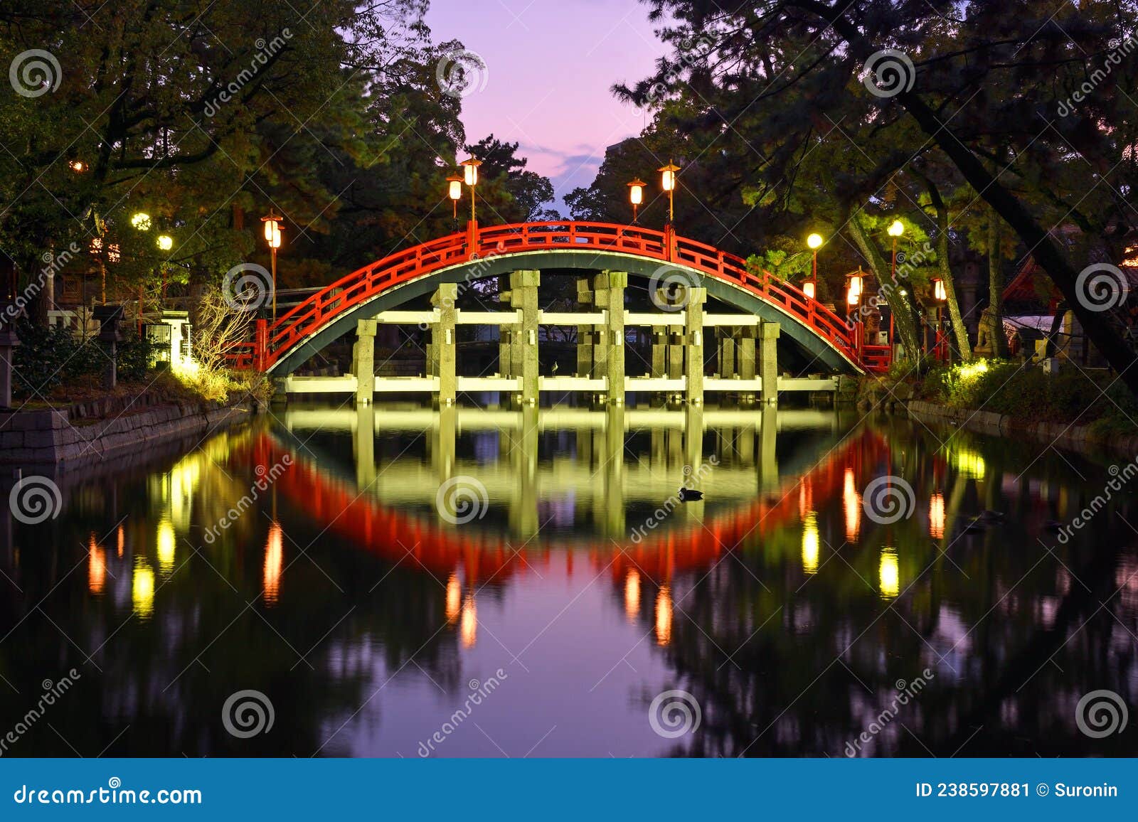 Taiko Bashi, Drum Shape Bridge at Sumiyoshi-taisha Stock Image - Image ...