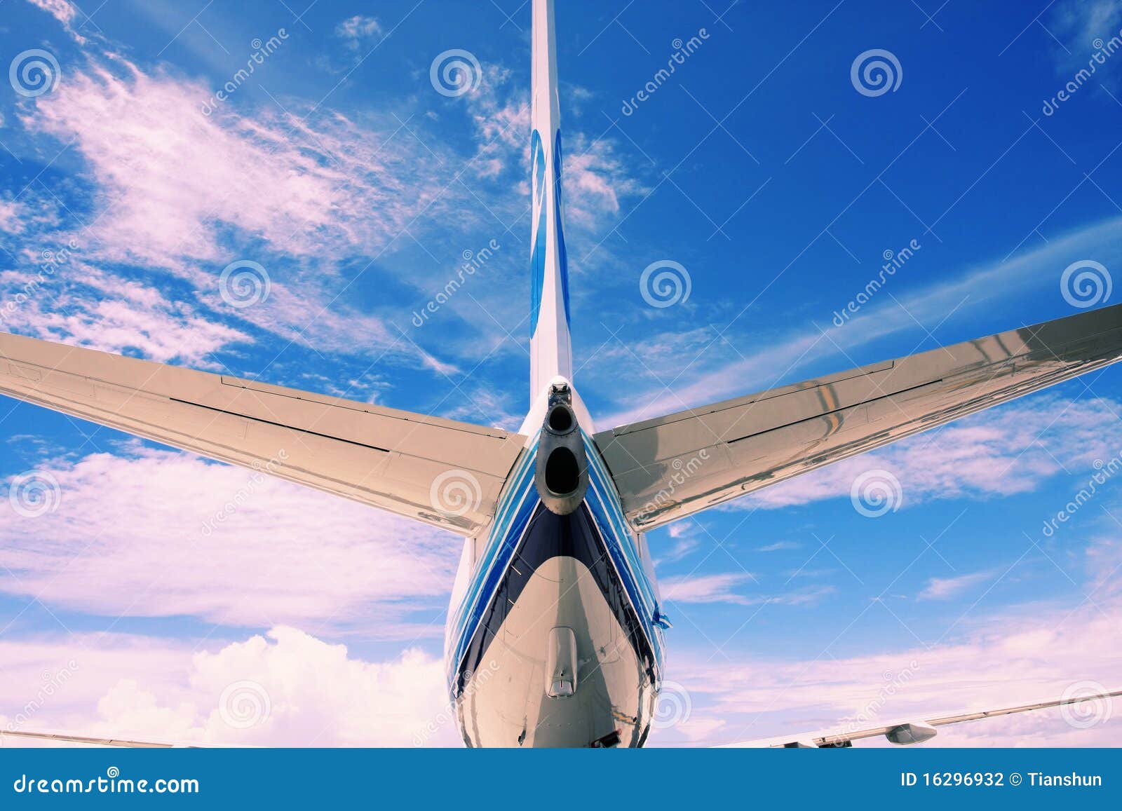 Tail of airplane stock photo. Image of speed, rear, control - 16296932