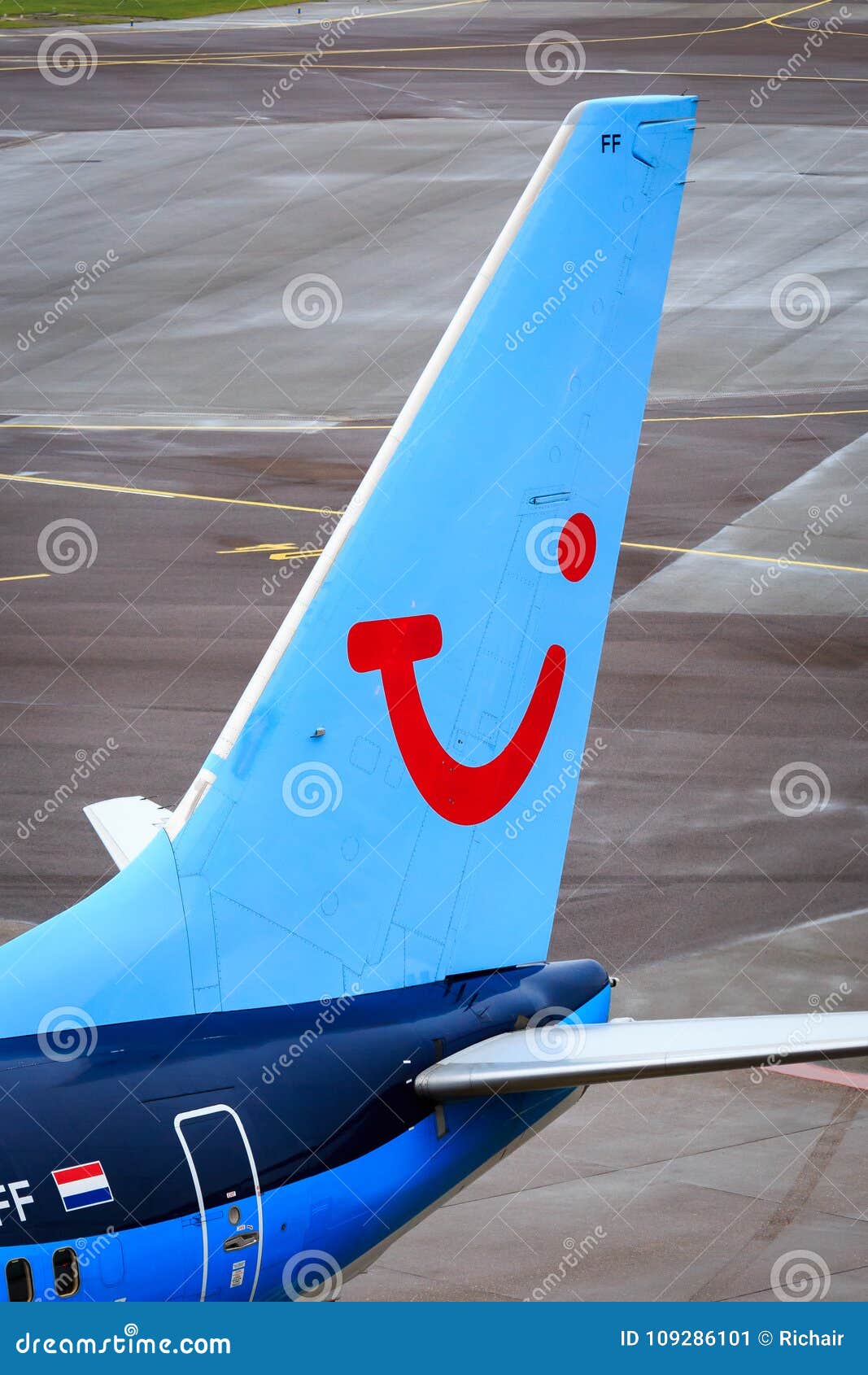 TUI tail editorial photo. Image of tailplane, logo, detail - 109286101