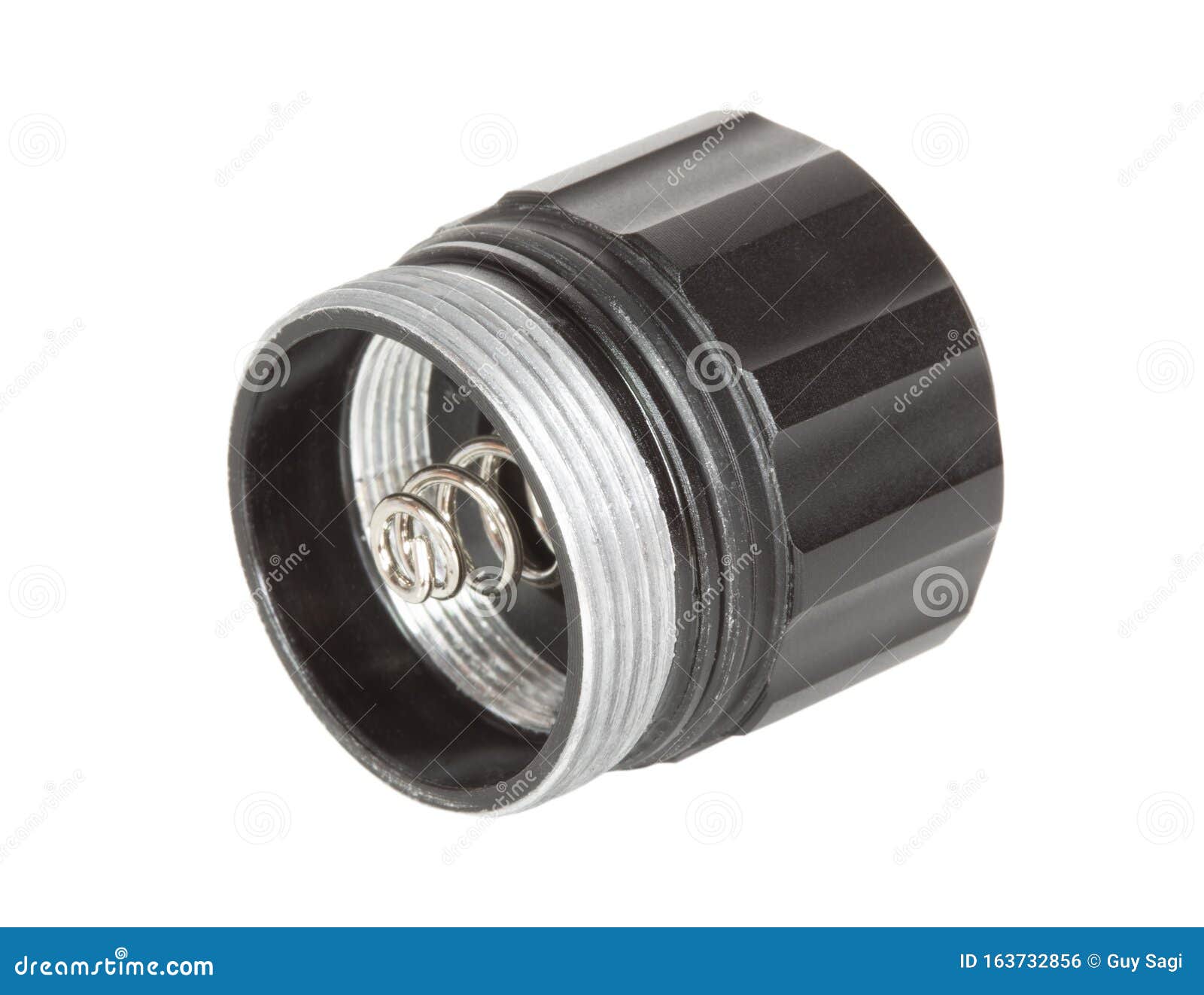 Tail cap for a flashlight stock photo. Image of threaded - 163732856