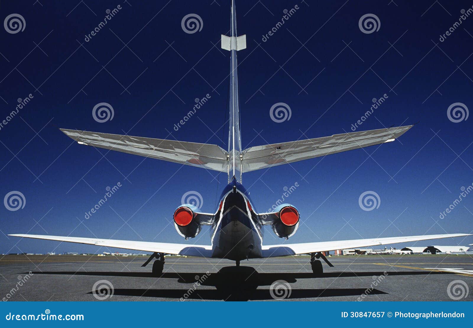 Tail Fin of Airplane Back View Stock Image - Image of tail, colour ...