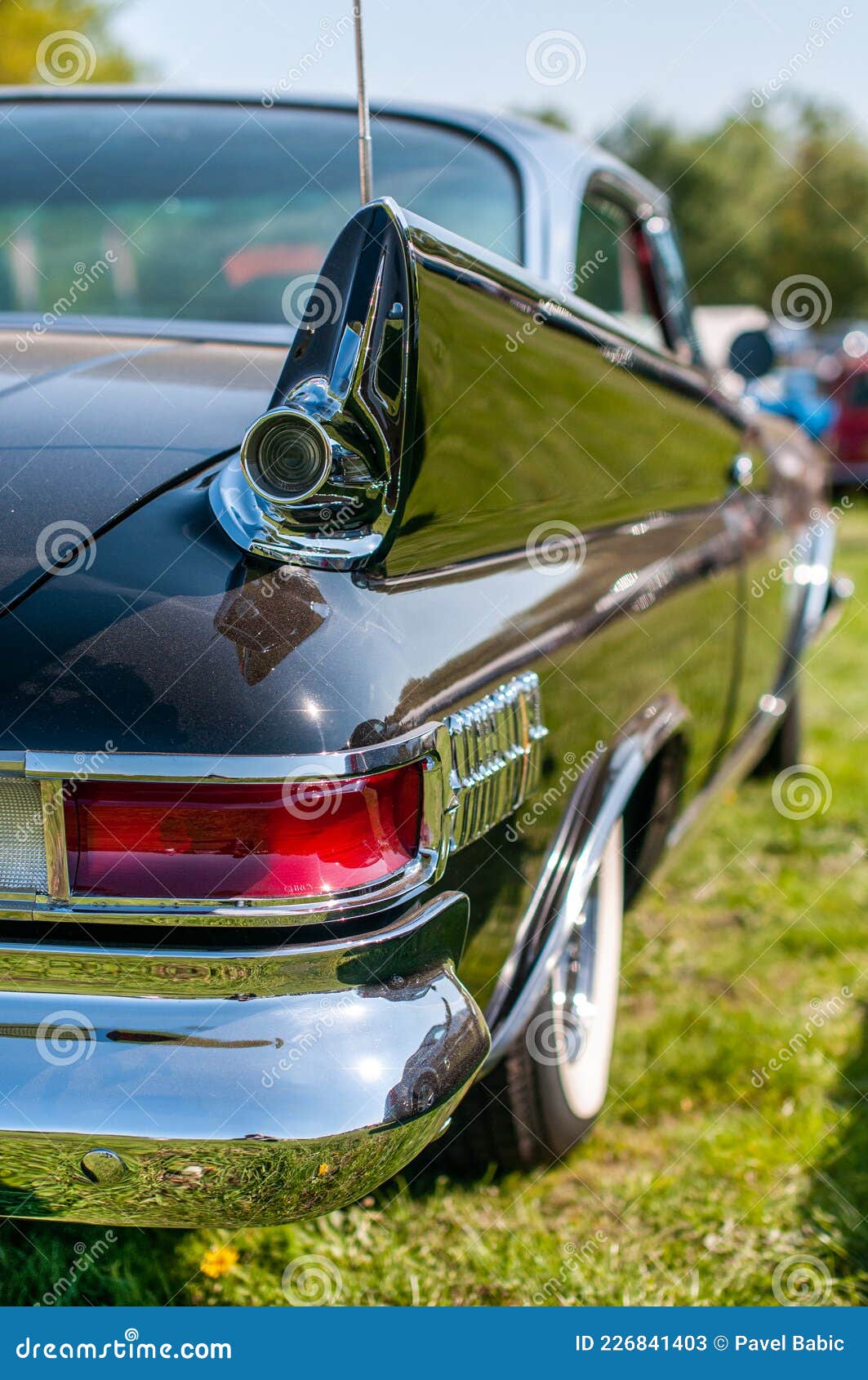 Tail Fin from a Classic American Car Stock Image - Image of metal ...