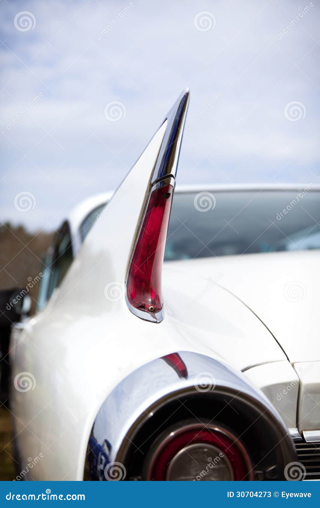 Tail Fin of Vintage American Car Stock Image - Image of damaged, chrome ...