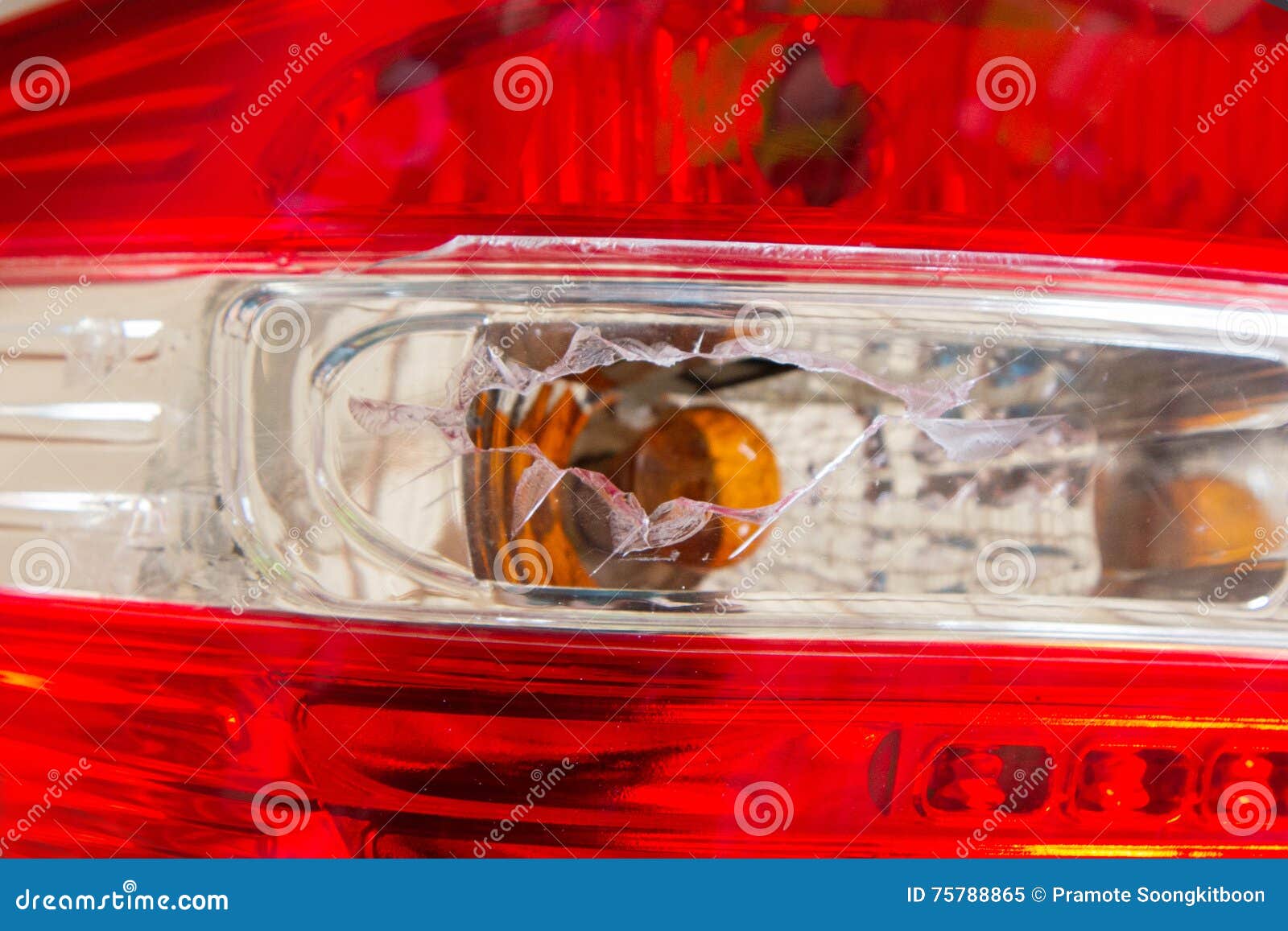Tail Light Broken by Accident Stock Image - Image of abrade, metal ...