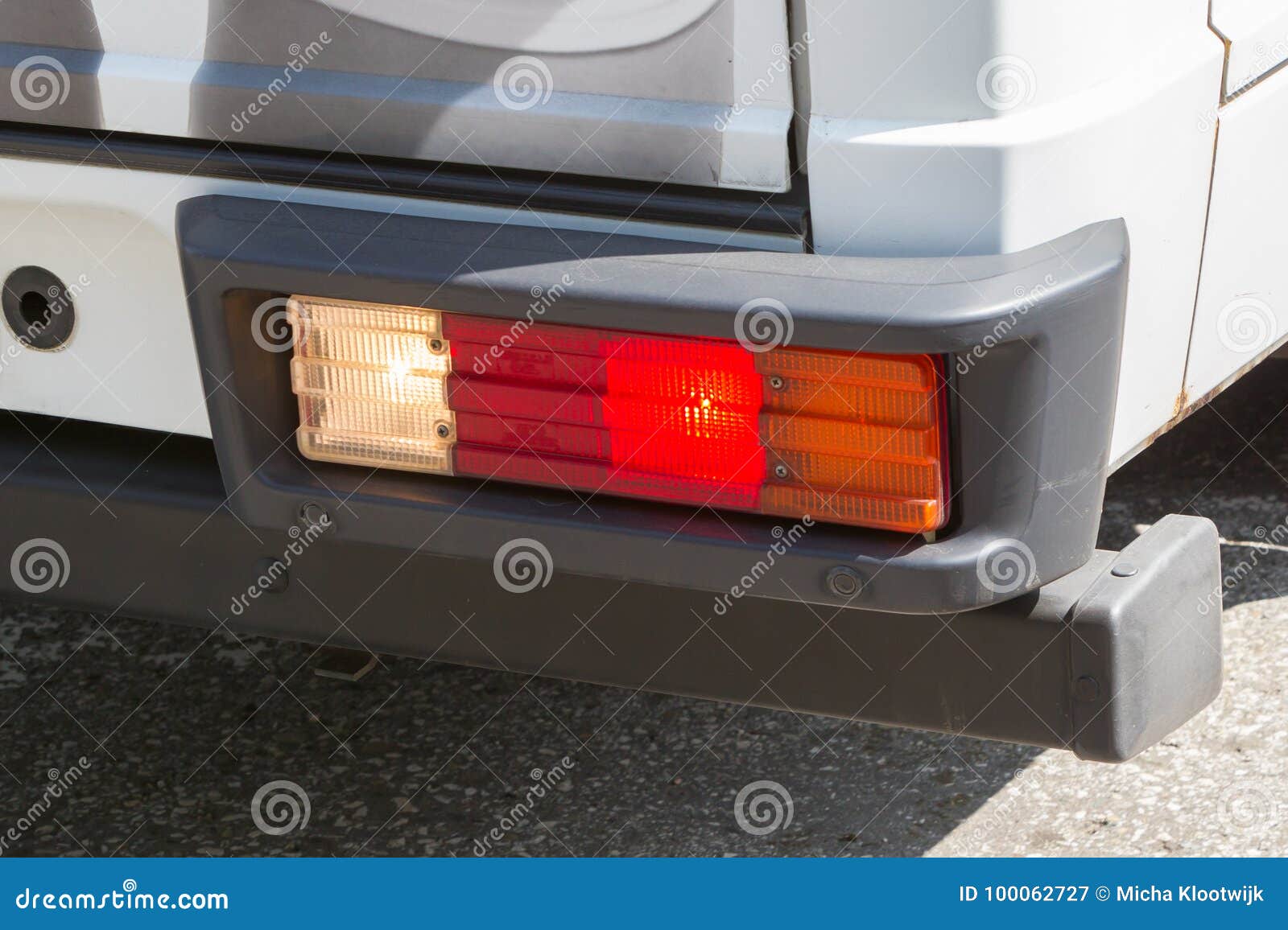 Tail light of a large van stock image. Image of travel - 100062727