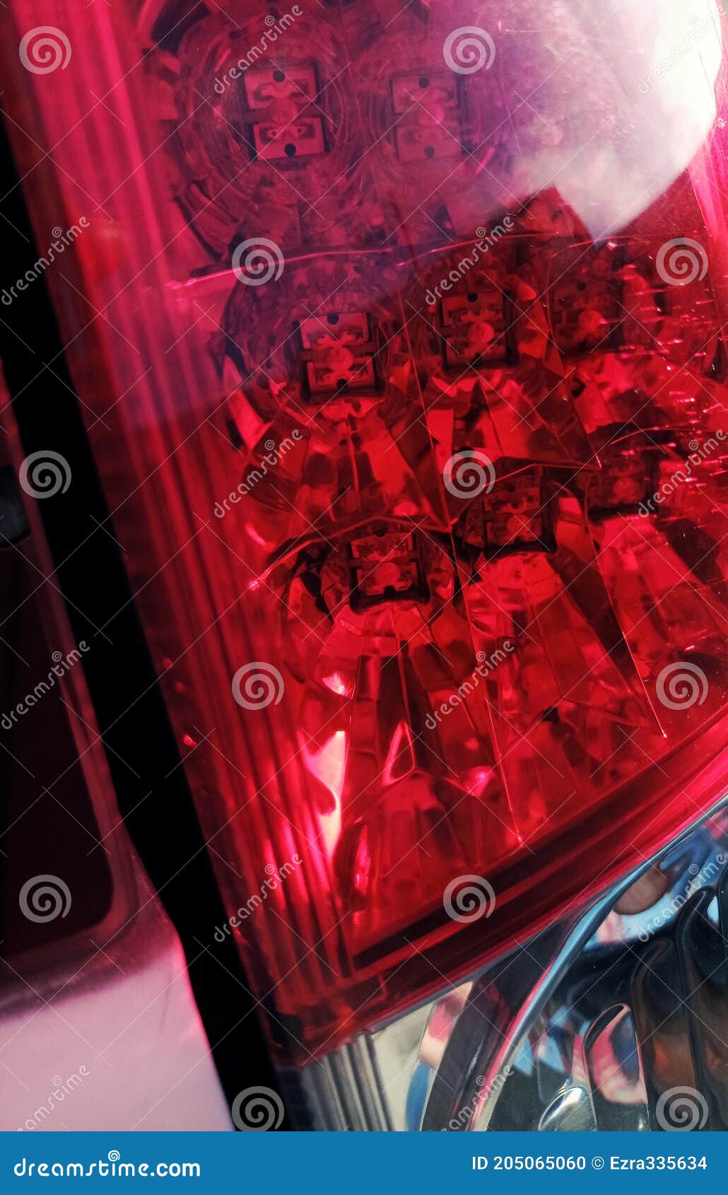 Tail Light of a Vehicle with Red Colour Bulbs LED Side Light Morning ...