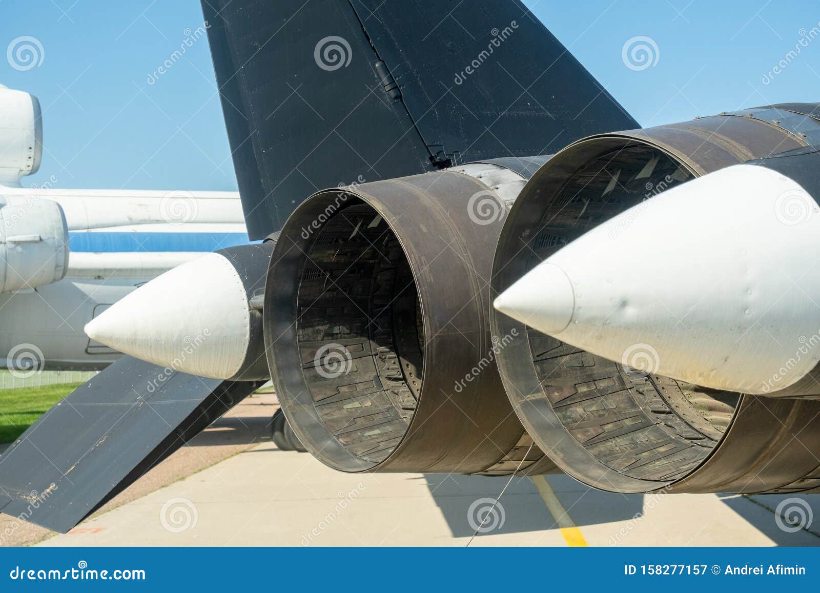 The Tail and Nozzles of a Fighter Jet Engine. Stock Image - Image of ...