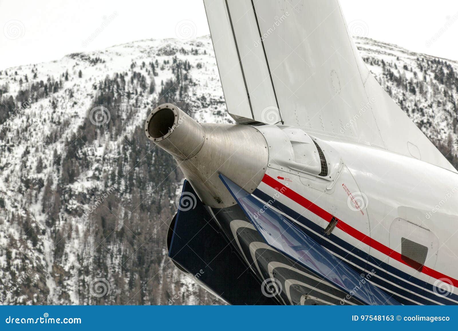 A Tail of a Private Jet at the Airport of St Moritz Stock Image - Image ...