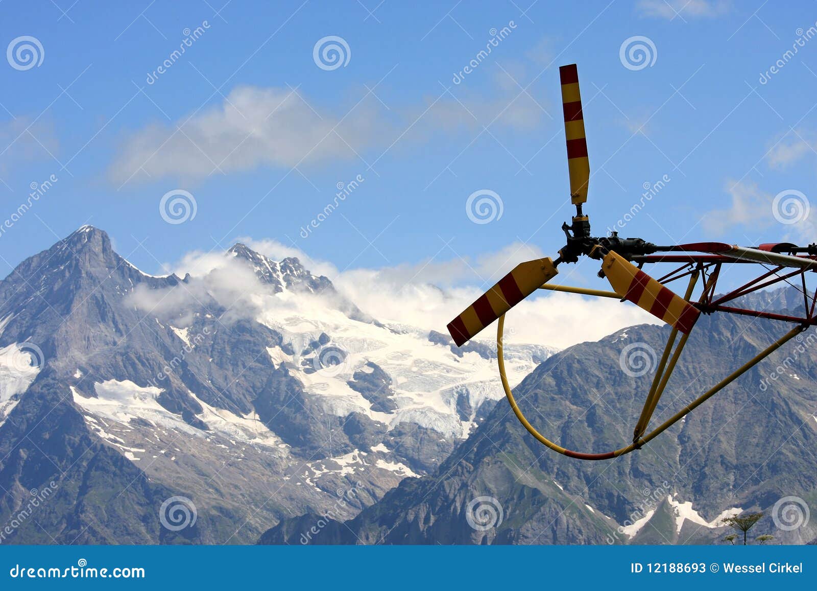 Tail and Rotor of a Helicopter in the Swiss Mounts Stock Image - Image ...