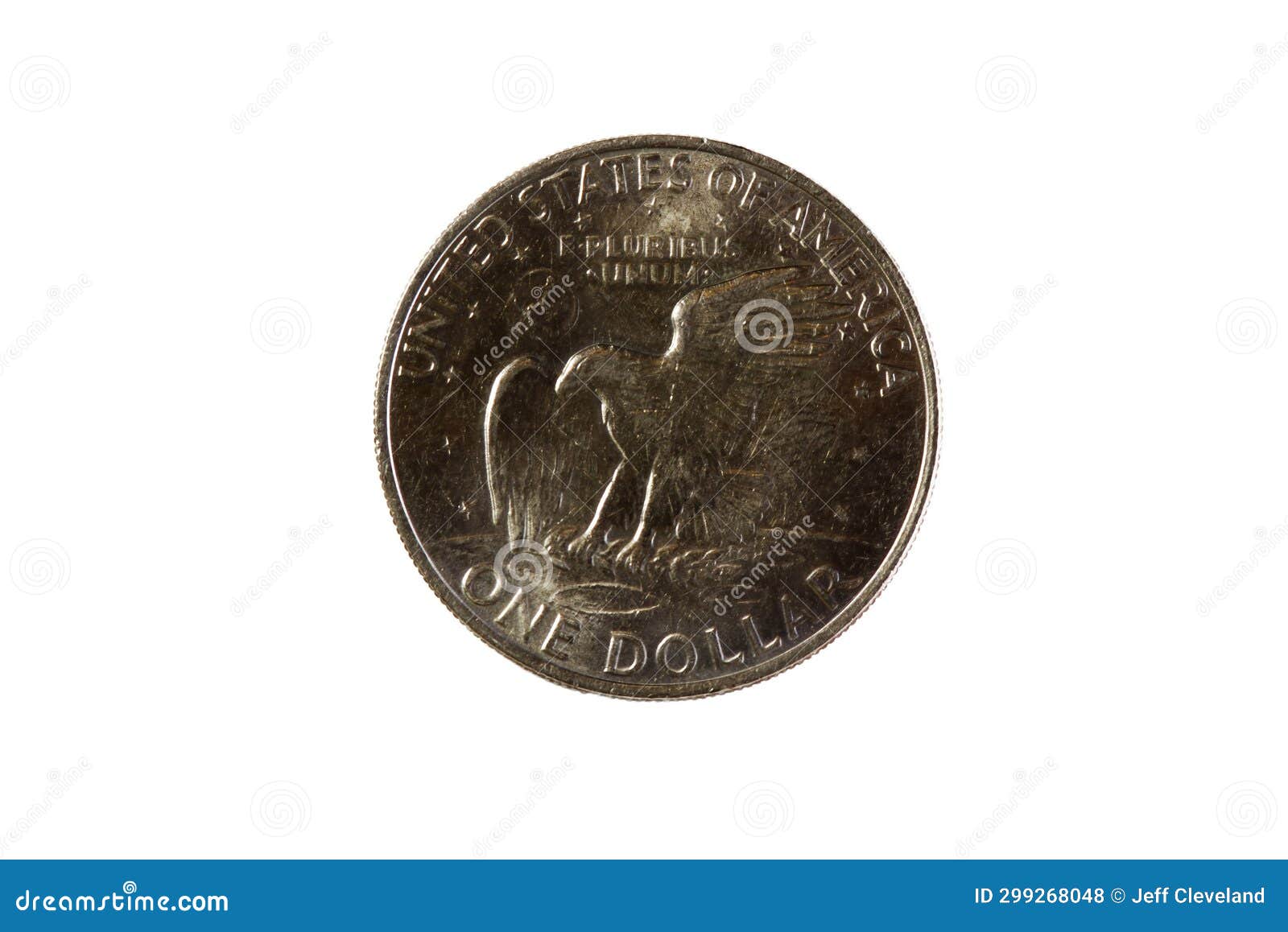 Tail Side of United States One Dollar Coin Stock Photo - Image of ...
