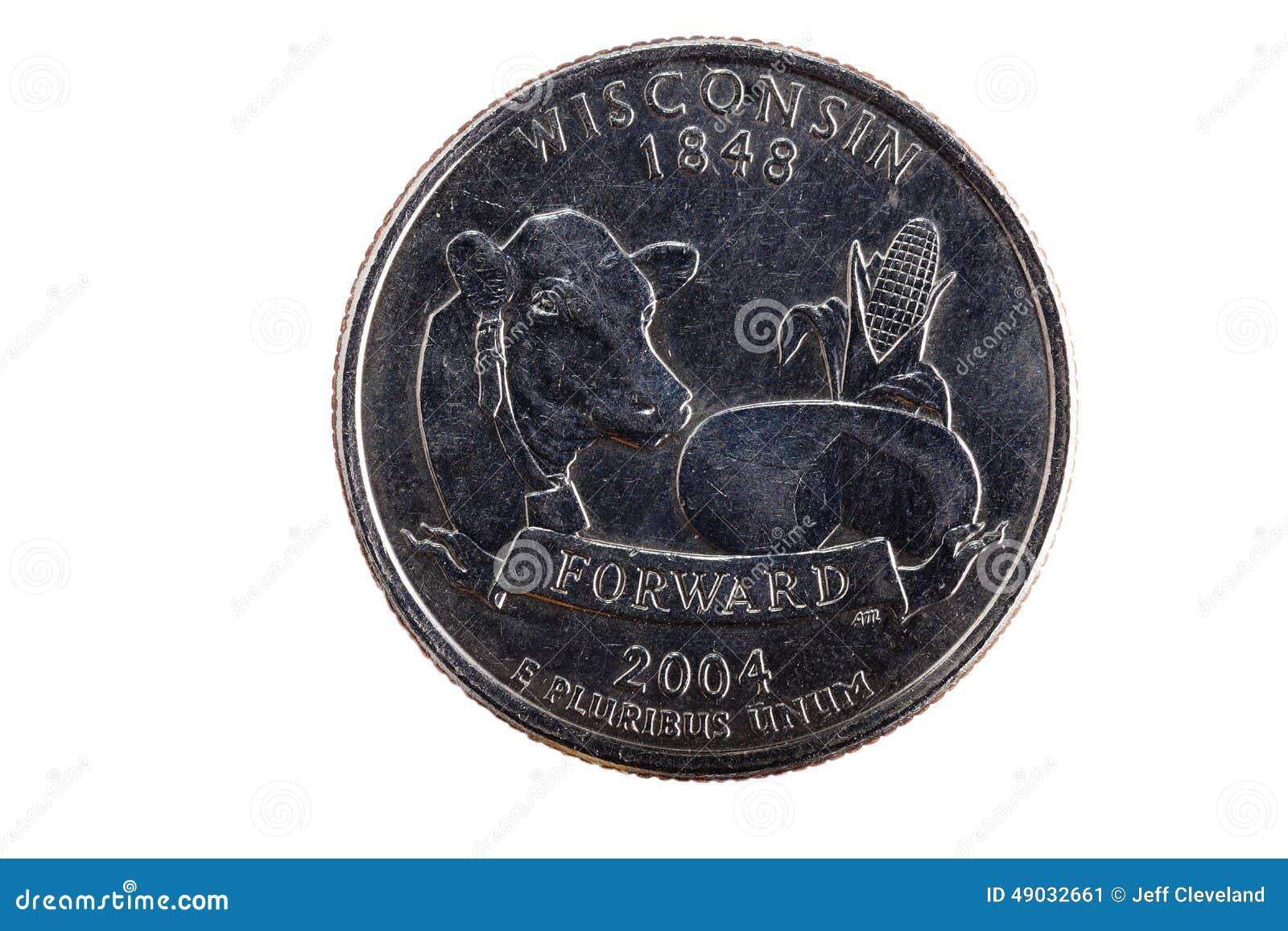 Tail Side of Wisconsin Quarter Closeup Coin Stock Image - Image of ...