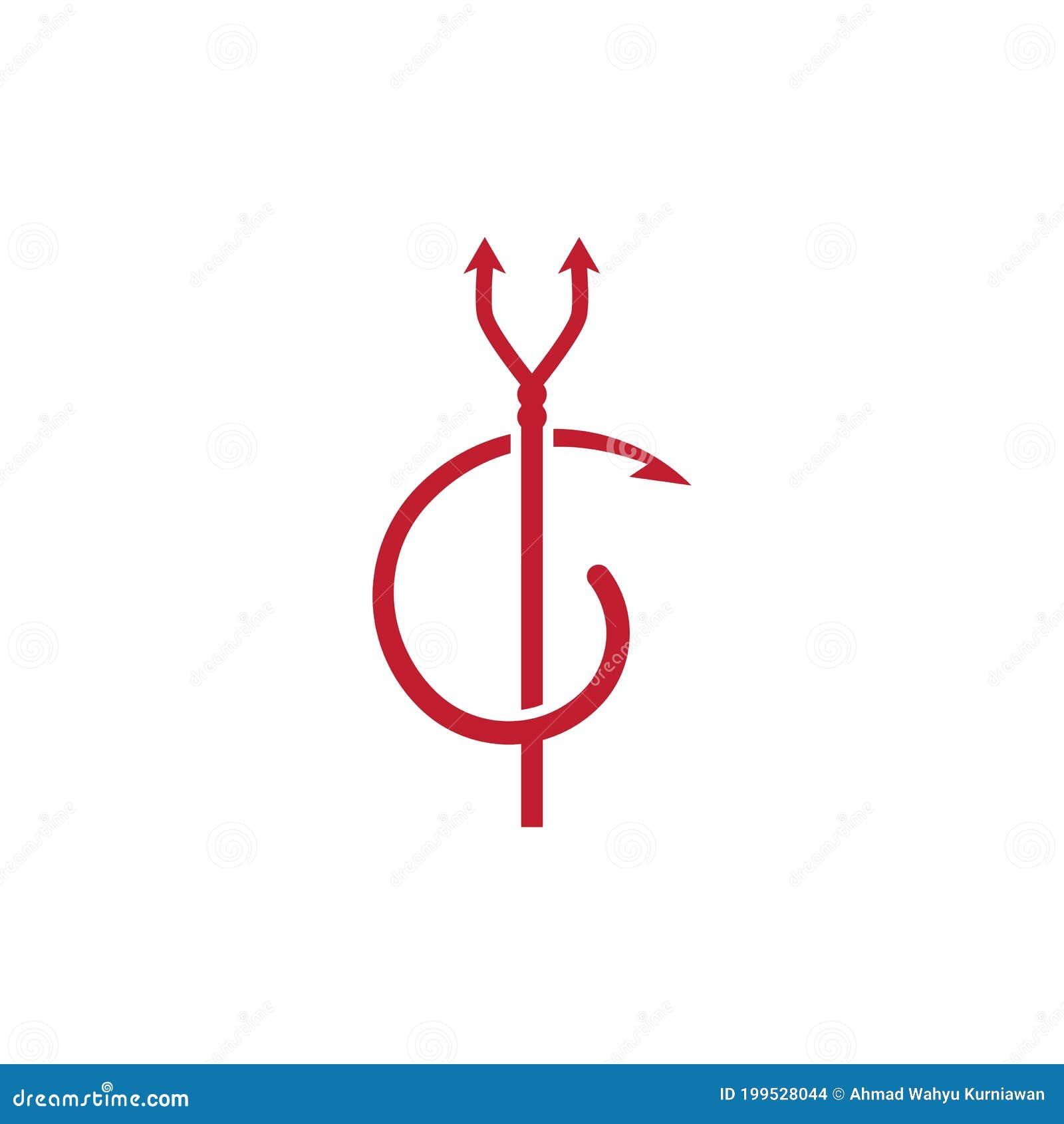 Trident Devil Logo Cartoon Vector | CartoonDealer.com #125202805