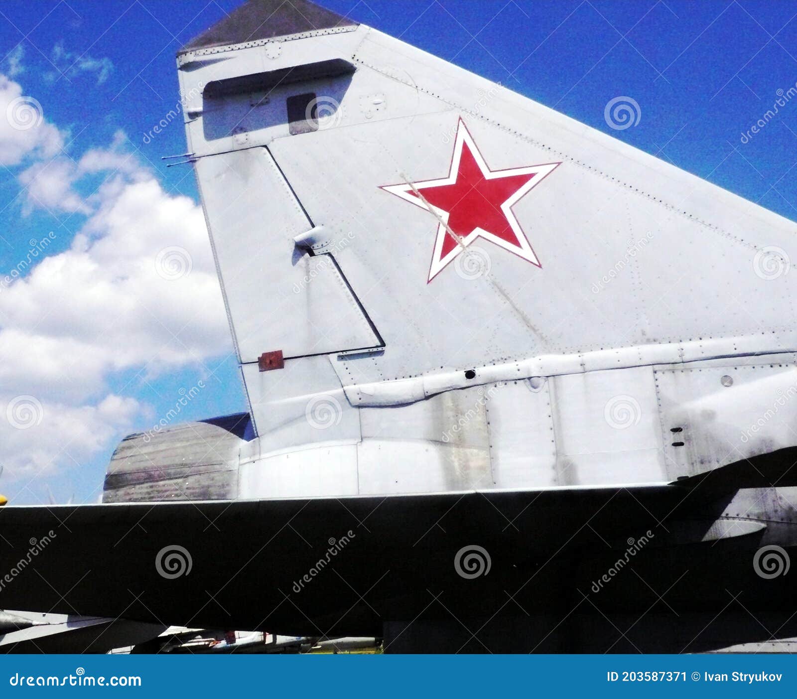 Tail Unit of the Soviet Fighter MIG-25 with the Emblem Stock Image ...