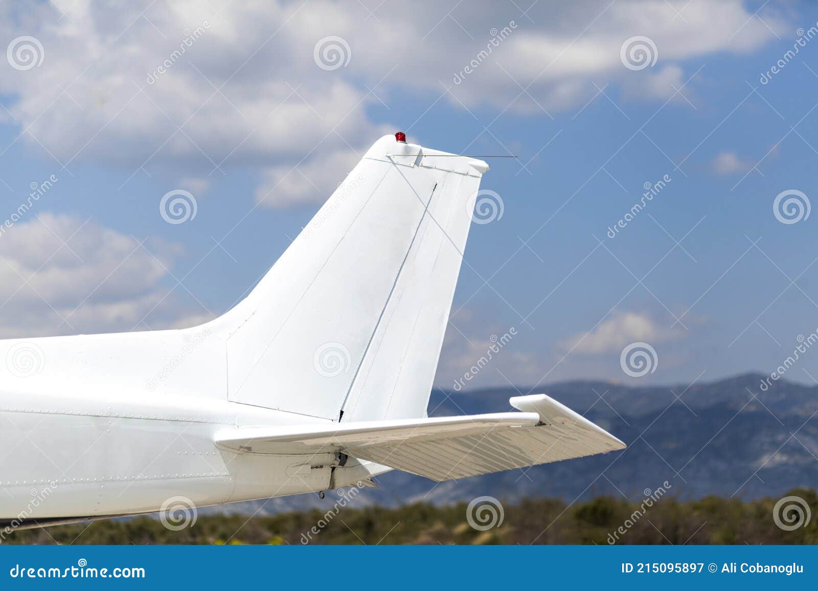 Tail view of a small plane stock image. Image of colorful - 215095897