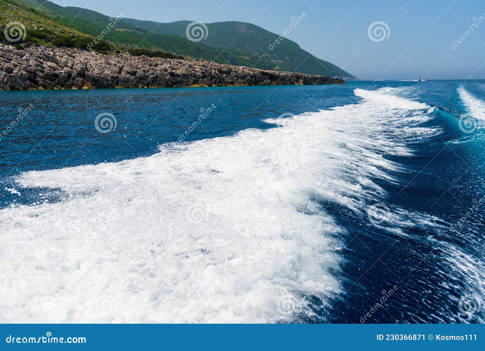 Tail Wake on the Water from the Speedboat Stock Image - Image of trail ...
