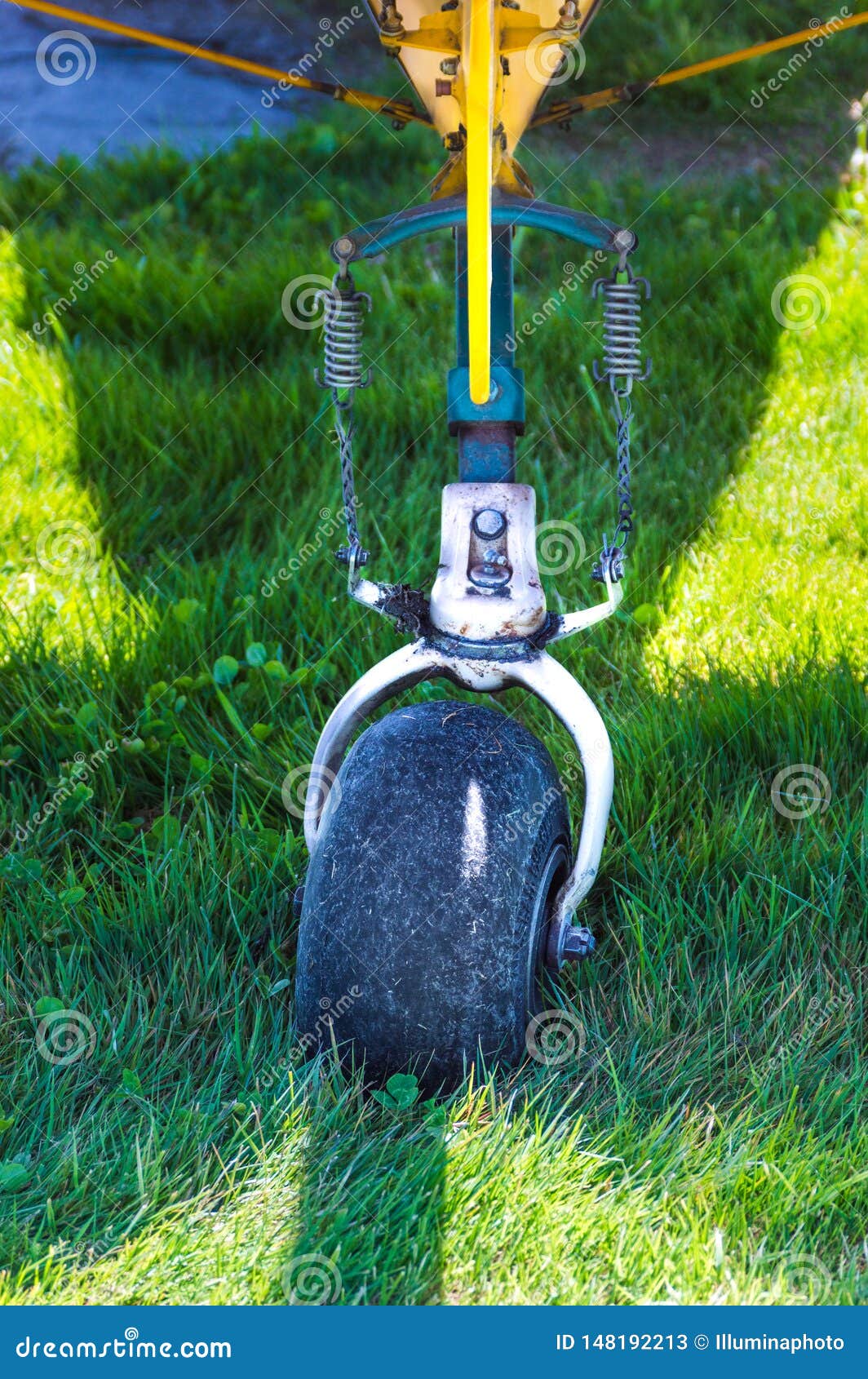 Tail Wheel and Horizontal Stabilizers, Rear View, of Single Engine ...