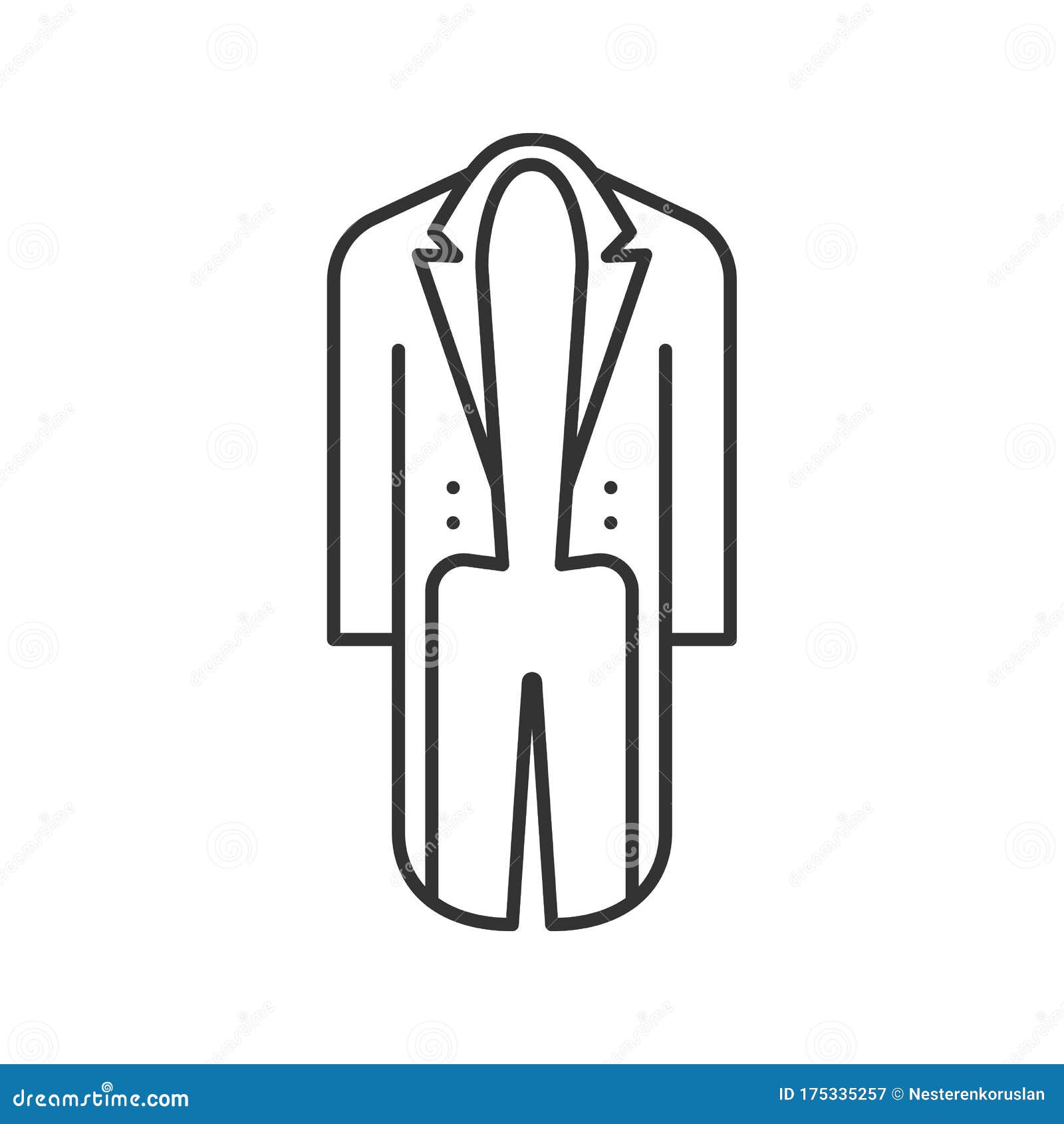 Tailcoat linear icon stock illustration. Illustration of design - 175335257